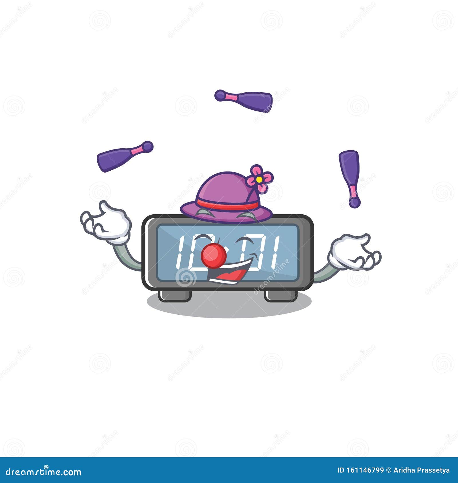 Juggling Digital Clock on a Cartoon Chair Stock Vector - Illustration ...