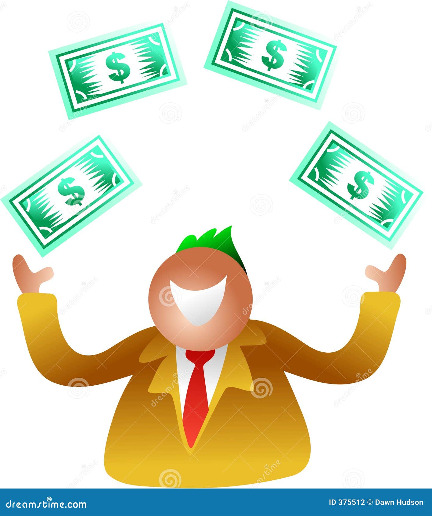 Juggling dollars stock illustration. Illustration of juggling - 375512