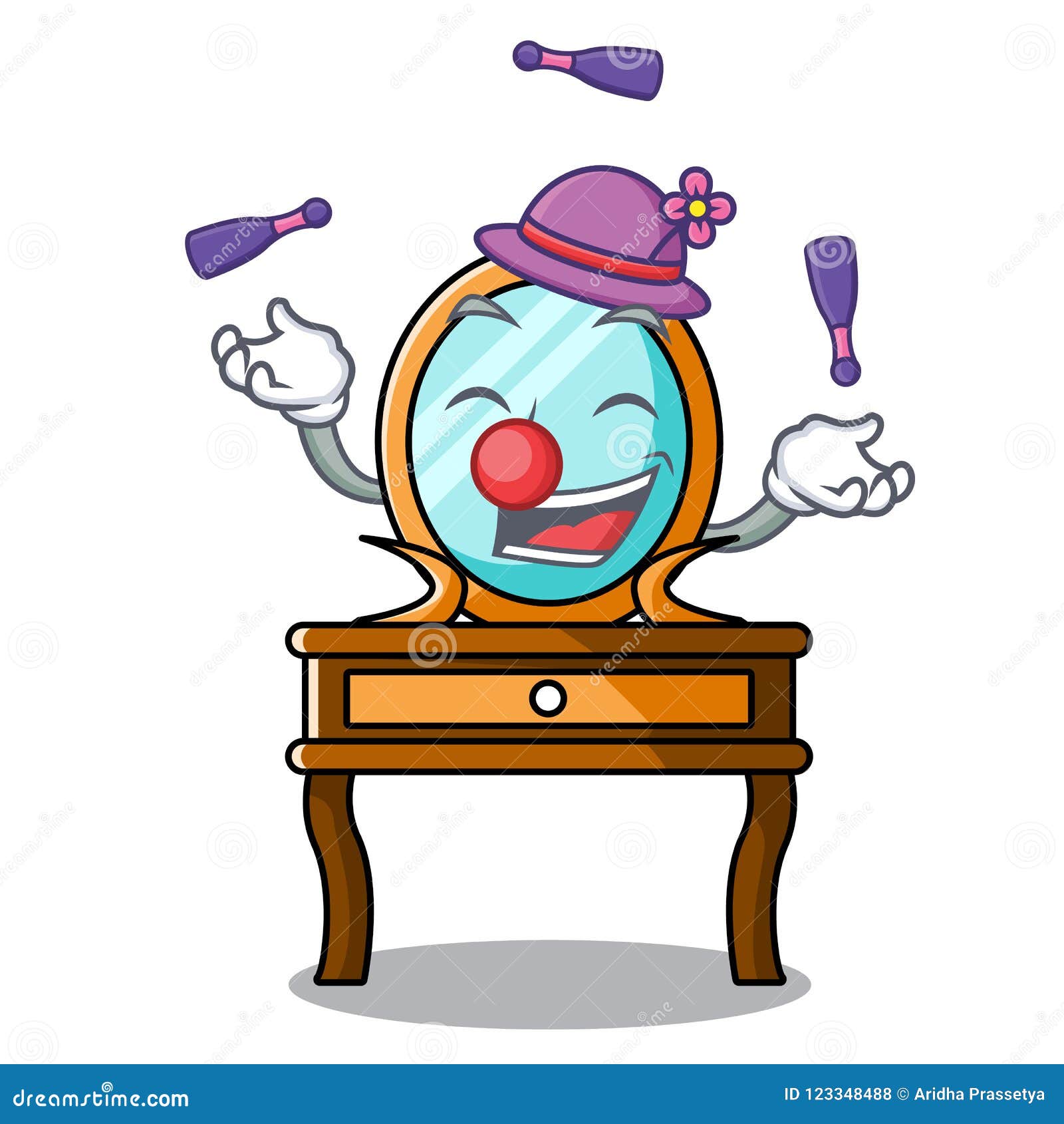 Juggling Dressing Table Mascot Cartoon Stock Vector - Illustration of ...