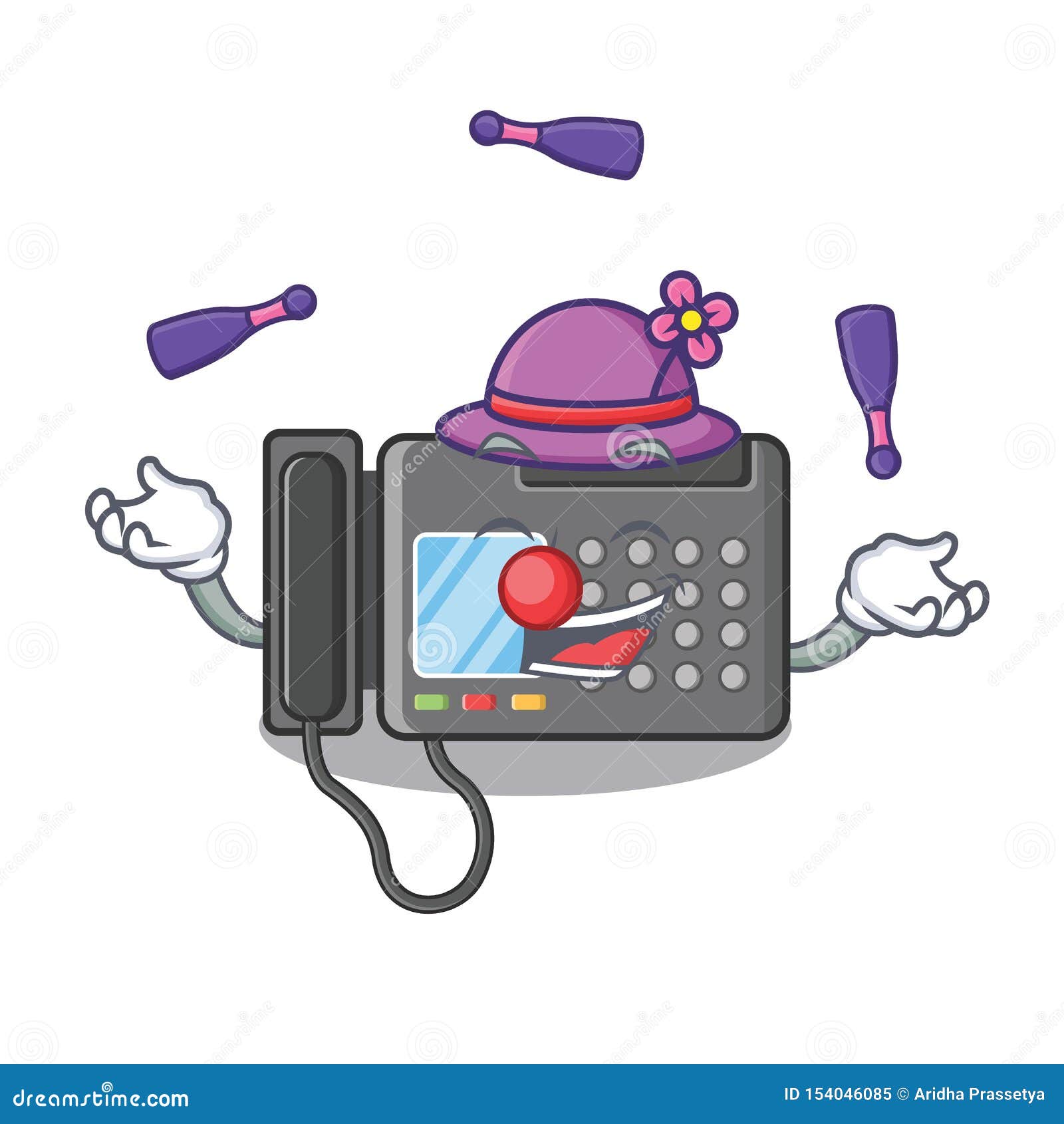 Juggling Fax Machine Stuck the Cartoon Wall Stock Vector - Illustration ...