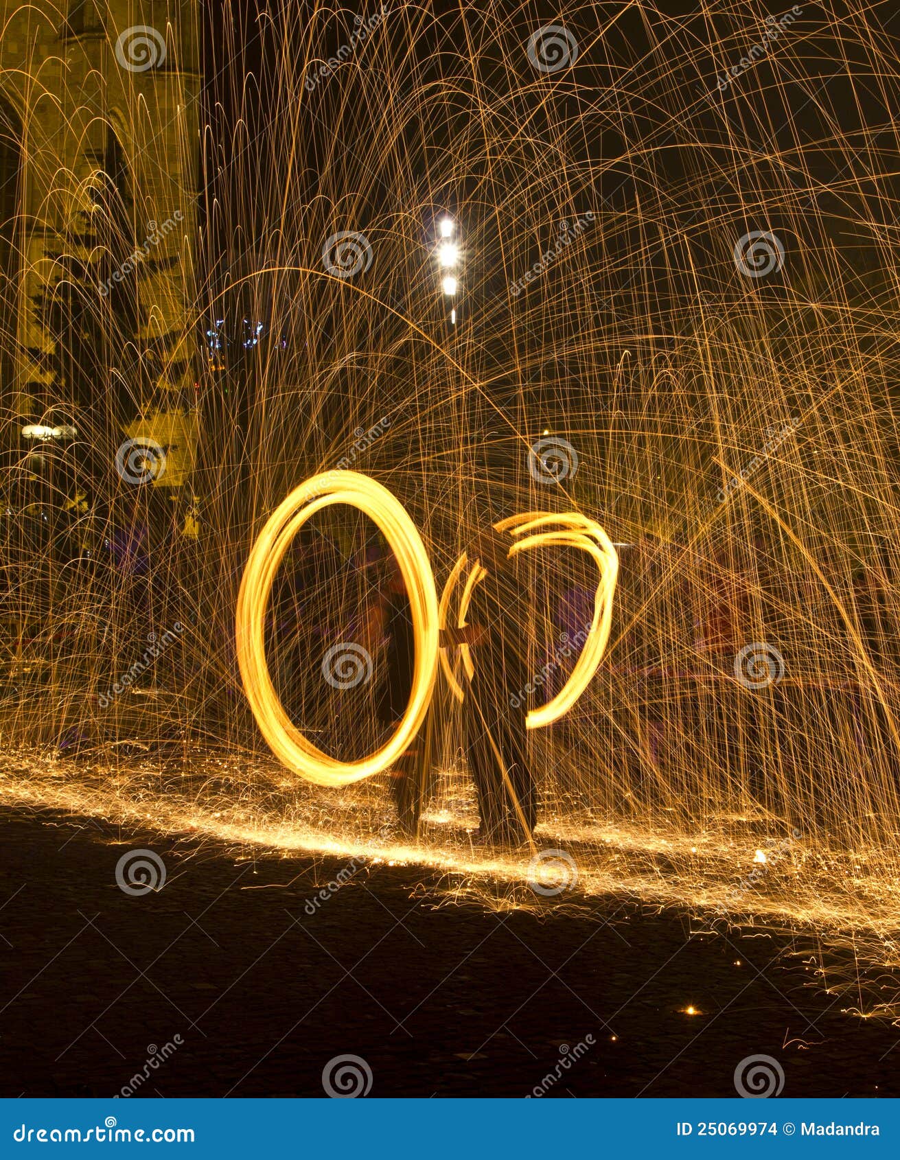 Juggling with fire in pair stock photo. Image of fire - 25069974