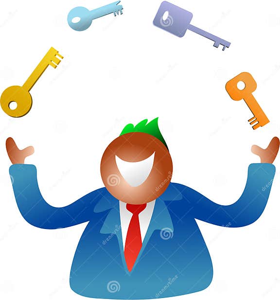 Juggling keys stock illustration. Illustration of people - 394441