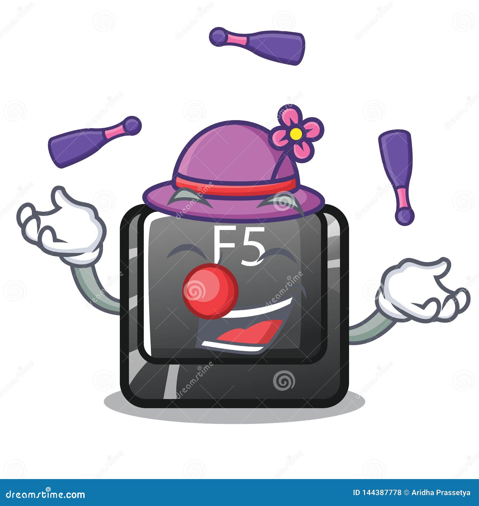 Juggling Longest F5 Button on Cartoon Keyboard Stock Vector ...