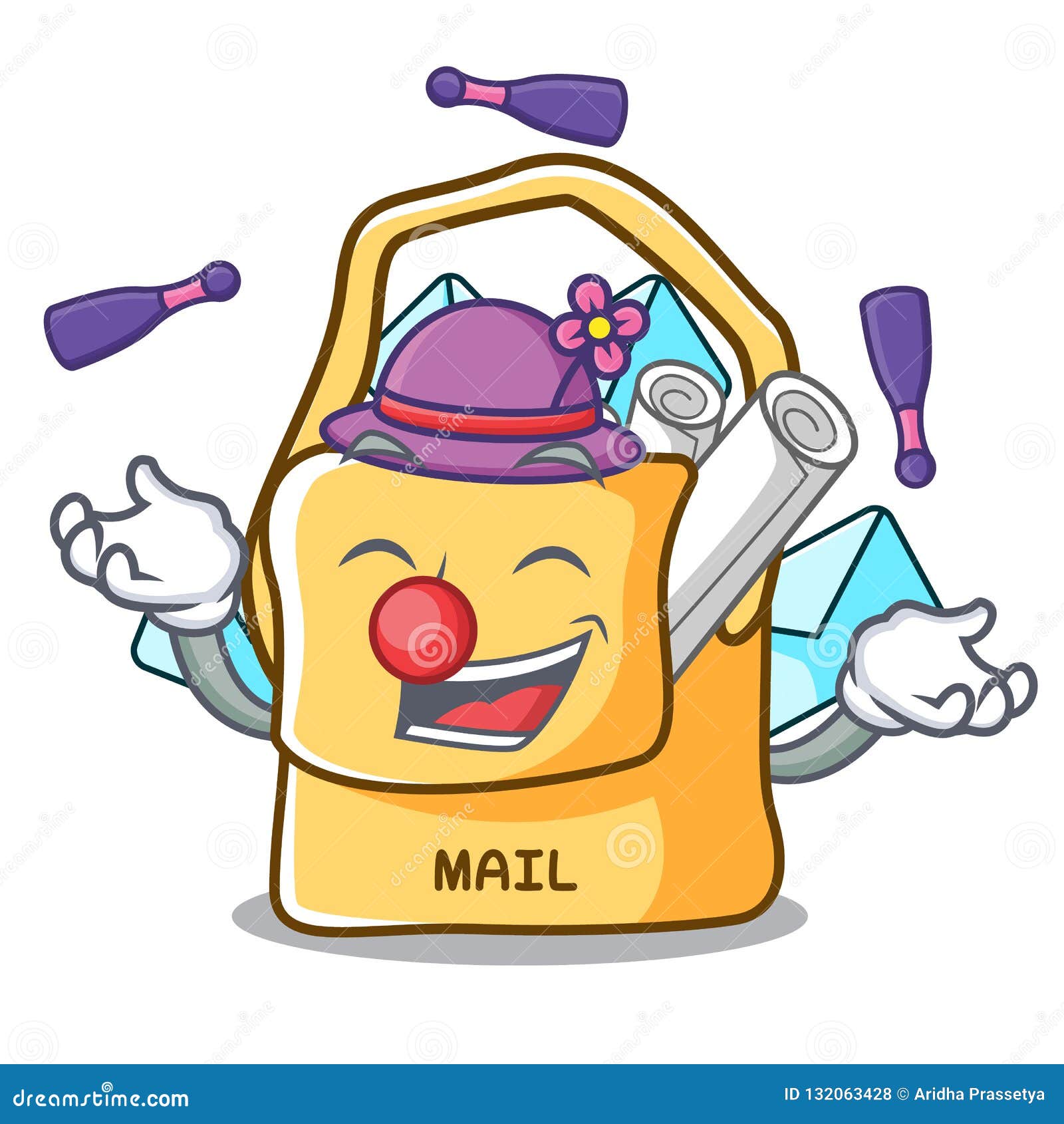 Juggling Mail Bag Character on Table Front Stock Vector - Illustration ...