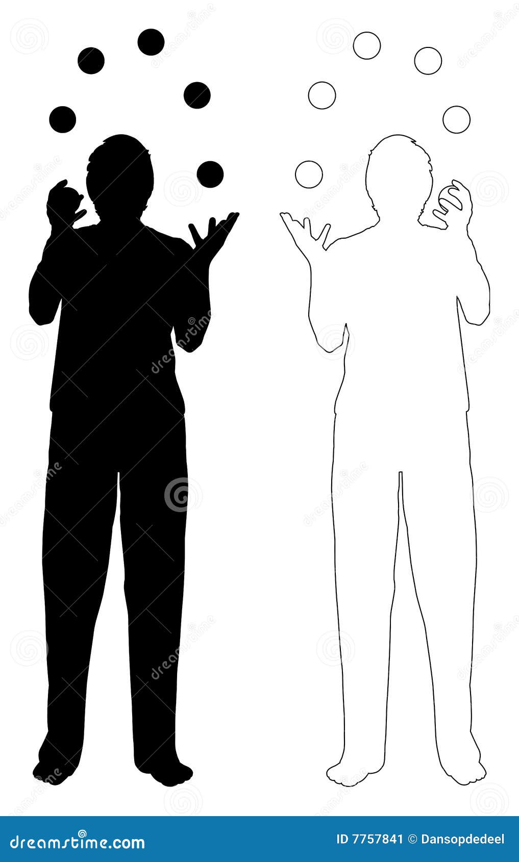 Juggling men stock vector. Illustration of black, balancing - 7757841