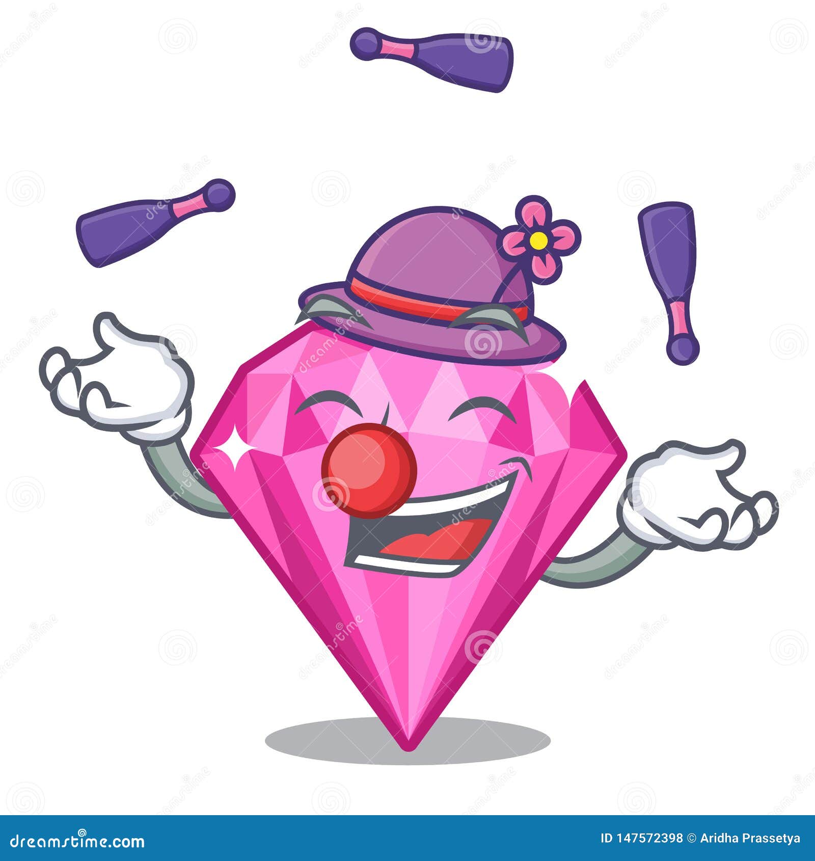 Juggling Pink Diamond in a Cartoon Box Stock Vector - Illustration of ...