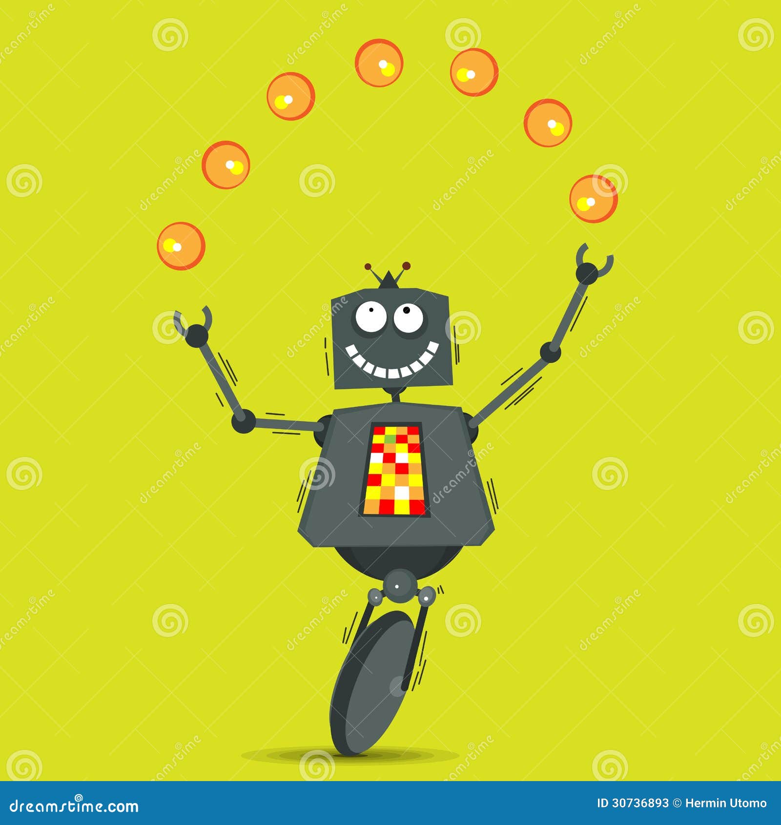 Robot Juggling Balls Royalty-Free Stock Photo | CartoonDealer.com #41984481