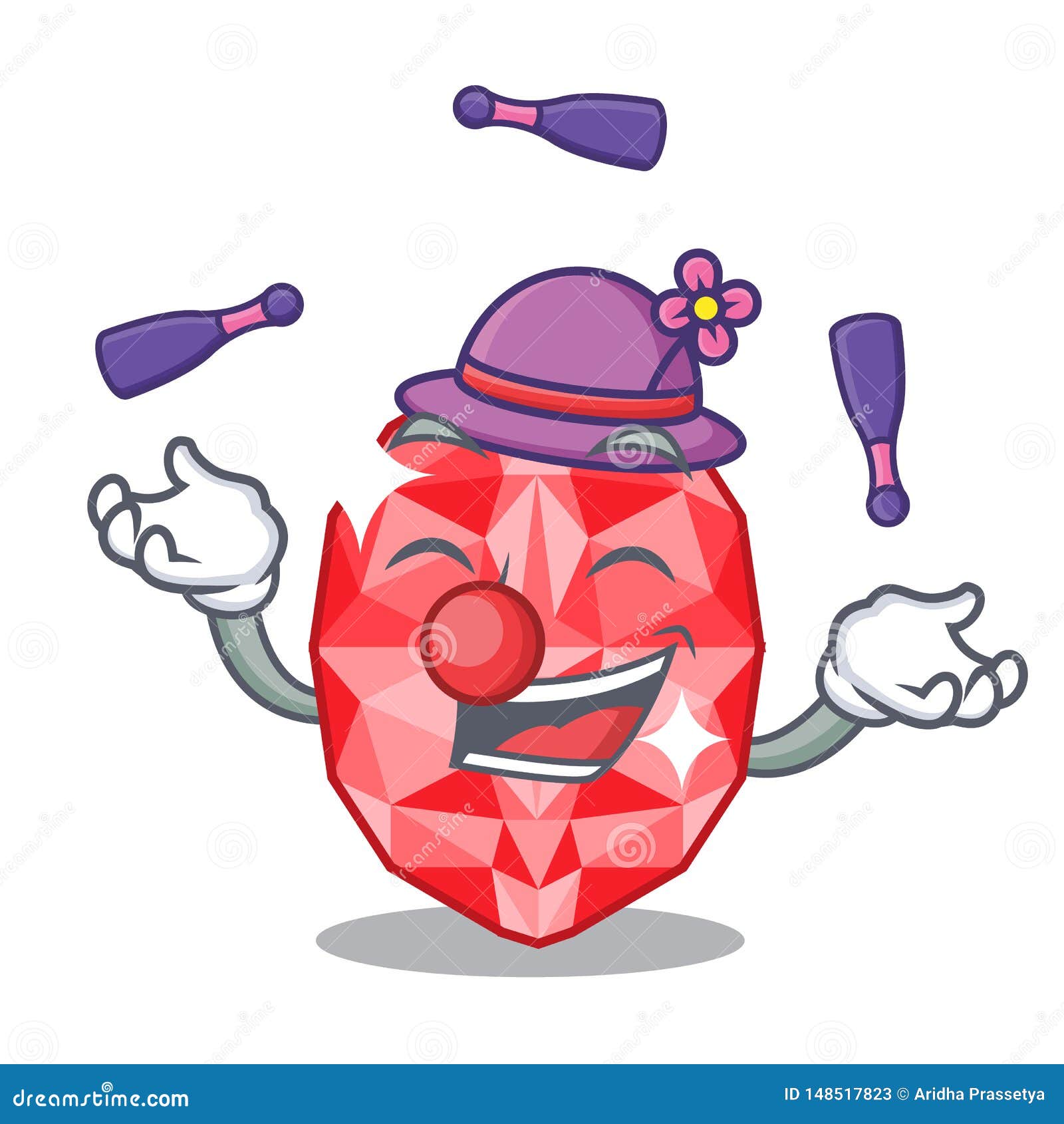 Juggling Ruby Gems in the Mascot Shape Stock Vector - Illustration of ...
