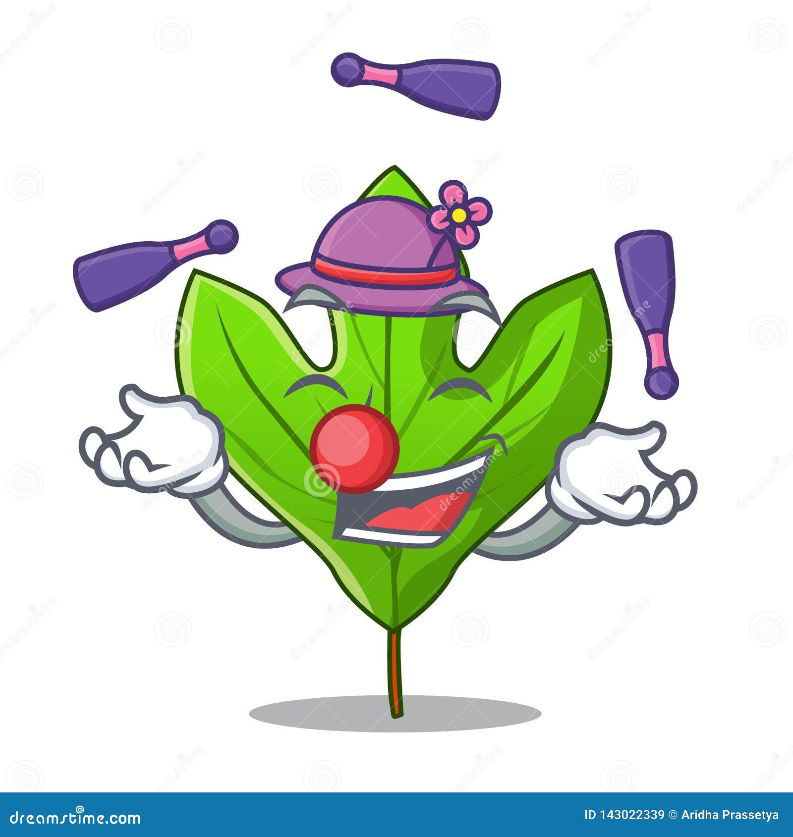 Juggling Sassafras Leaf in the Shape Cartoon Stock Vector ...