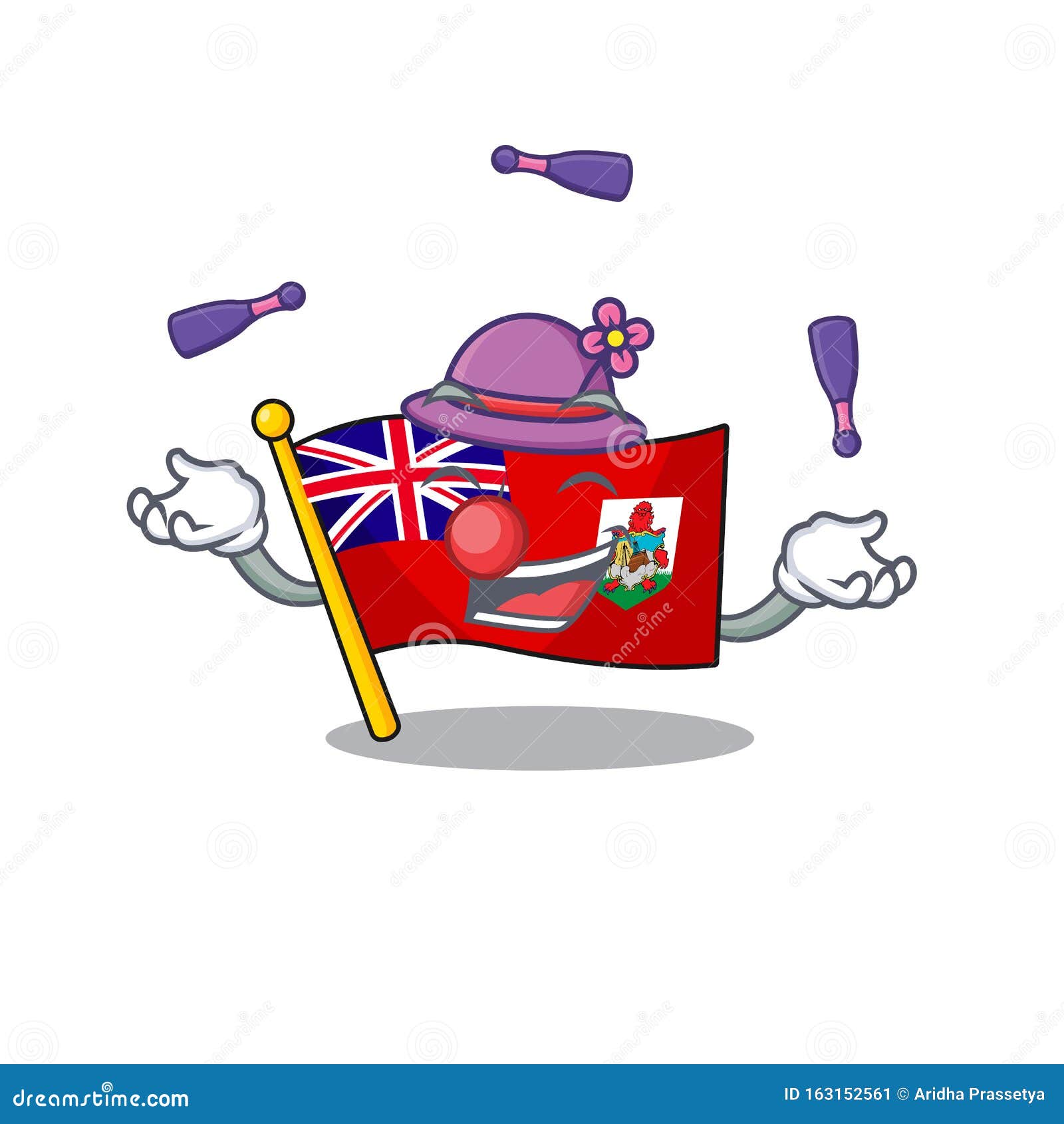 Juggling Vector Flag Bermuda Cartoon on Pole Stock Vector ...