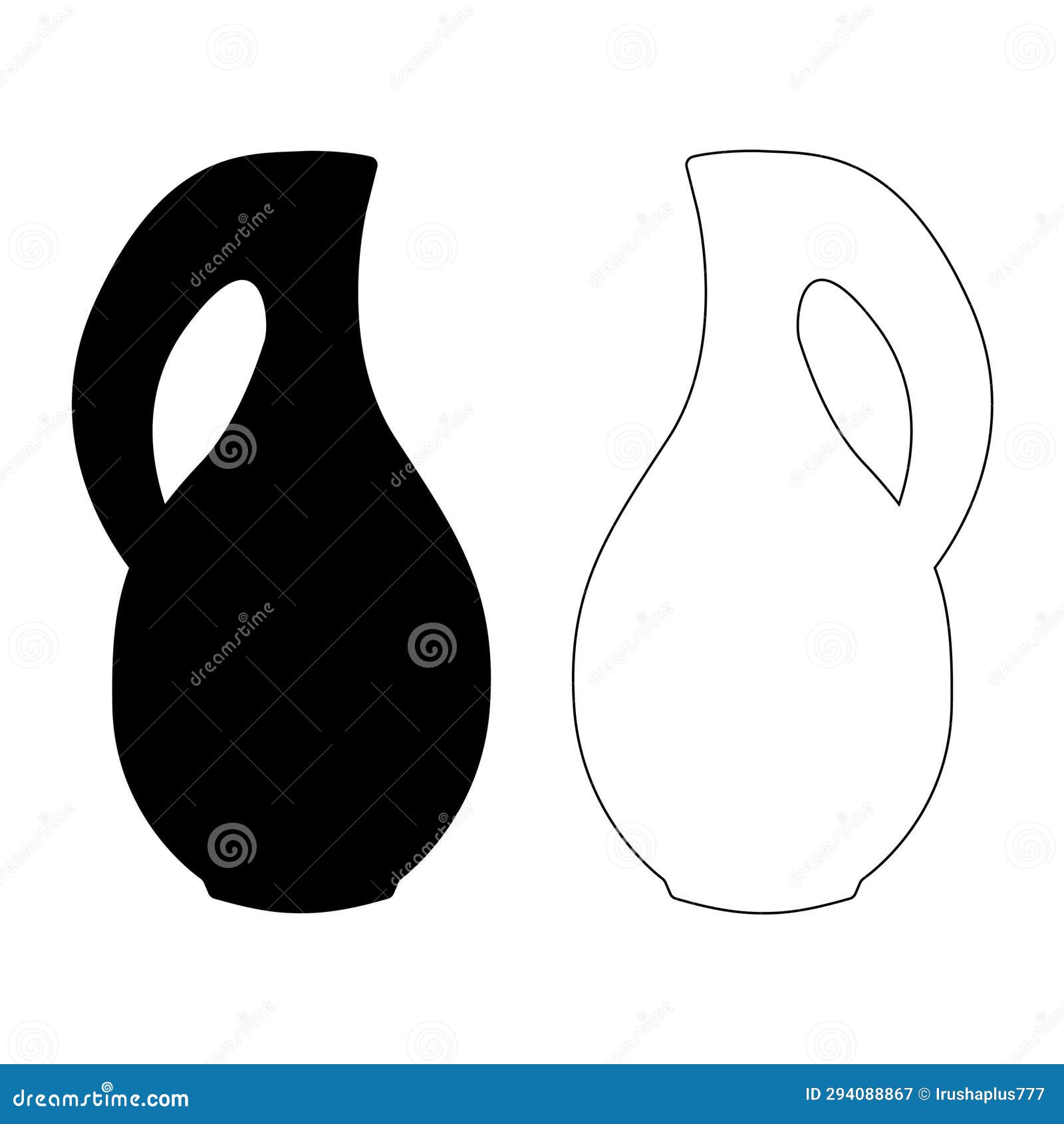 Jugs in a Simple Shape with a Silhouette and Outline by Black Stock ...