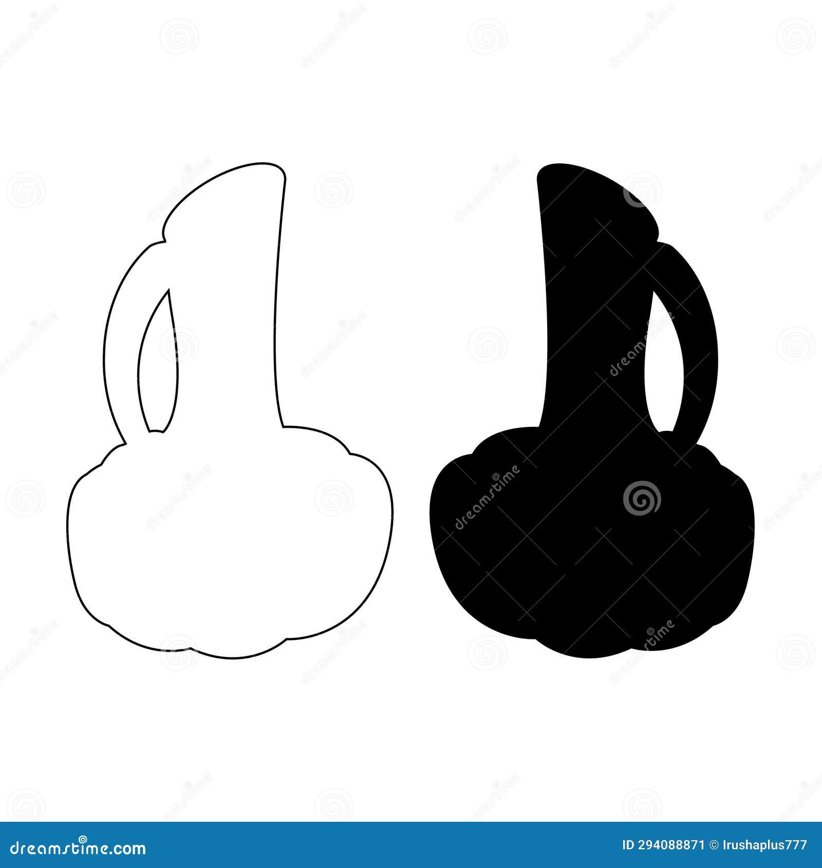 Jugs in a Simple Shape with a Silhouette and Outline in Black Stock ...