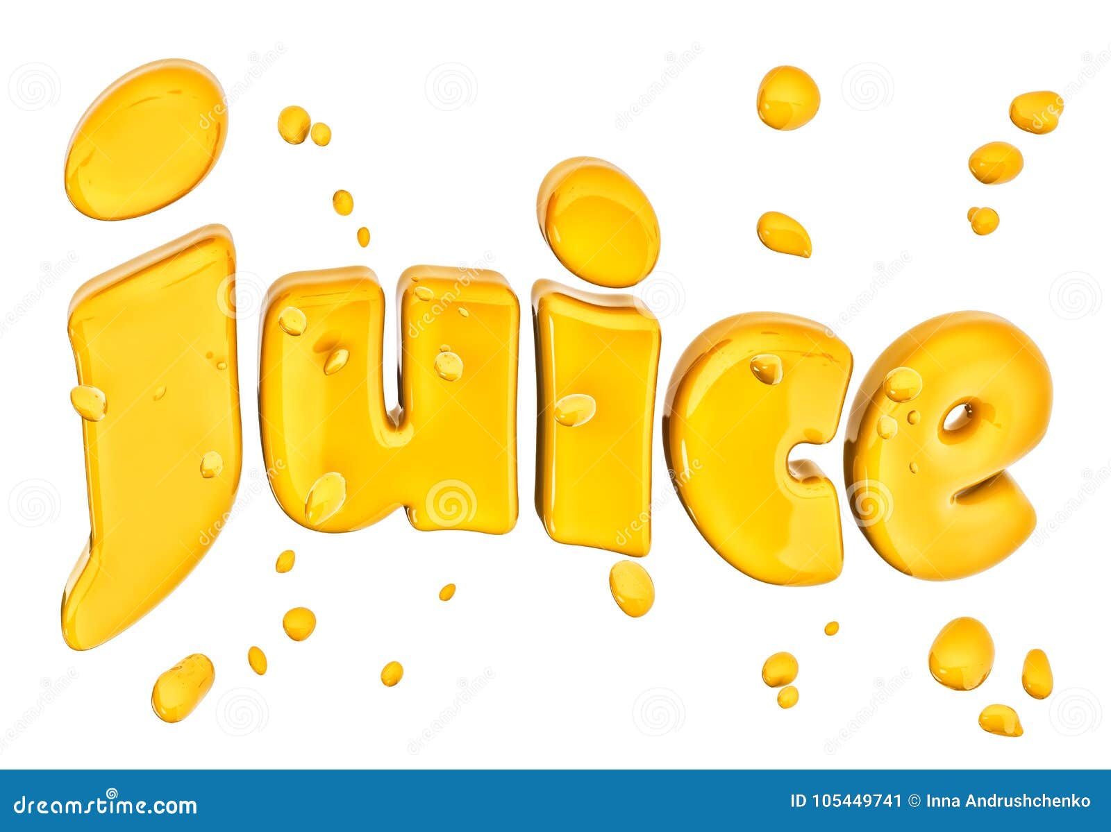 Juice Advertising Lettering, Isolated 3d Rendering Stock Illustration ...