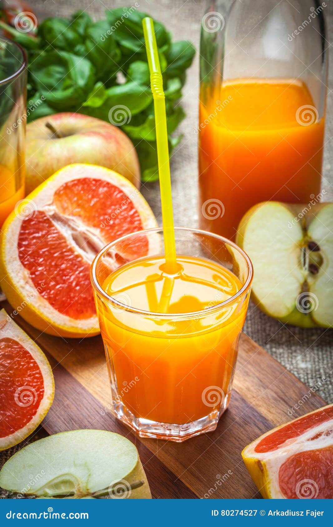 Juice of Apples and Red Grapefruit. Stock Image - Image of grapefruit ...