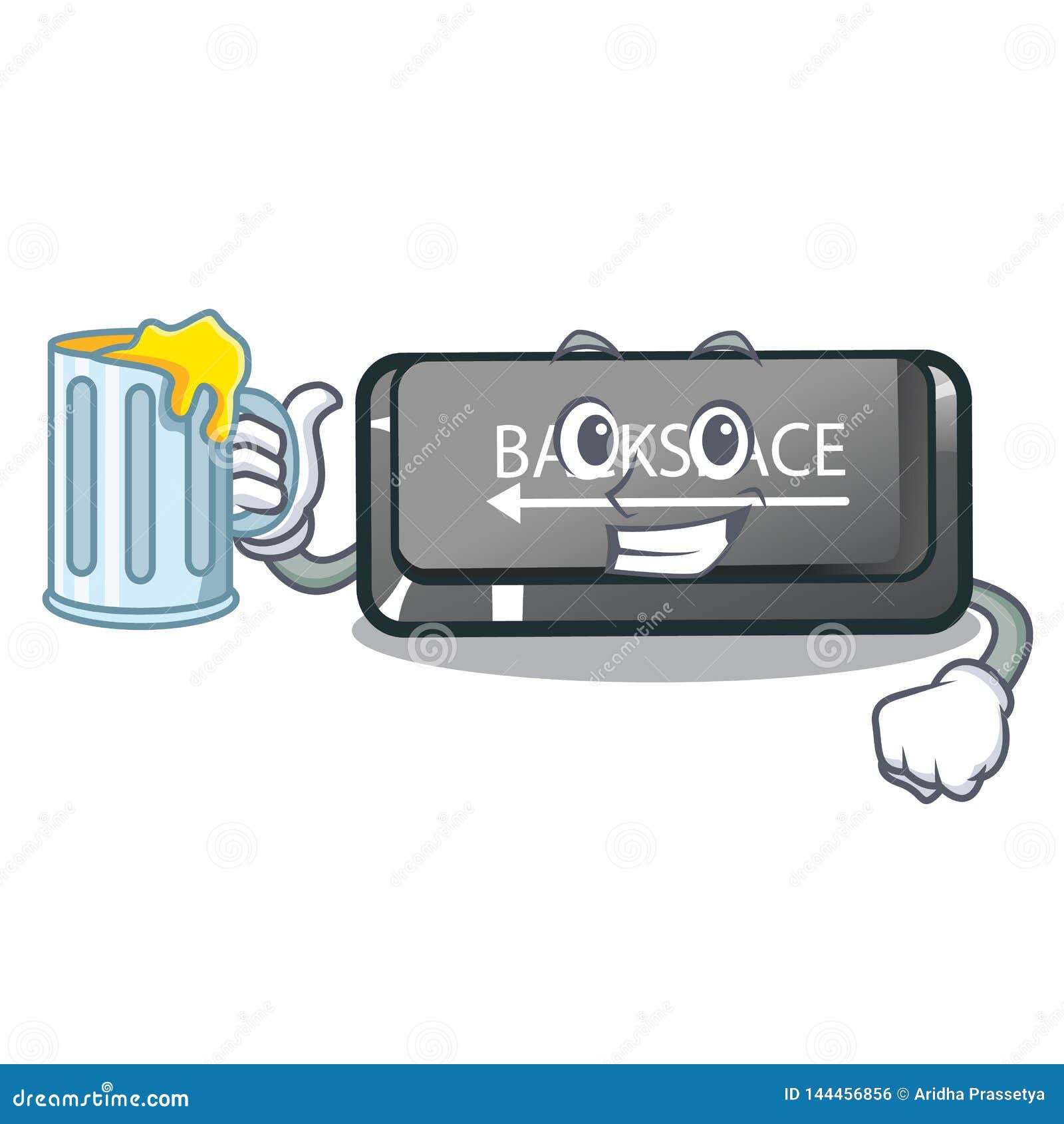 With Juice Backspace Button Installed on Cartoon Keyboard Stock Vector ...