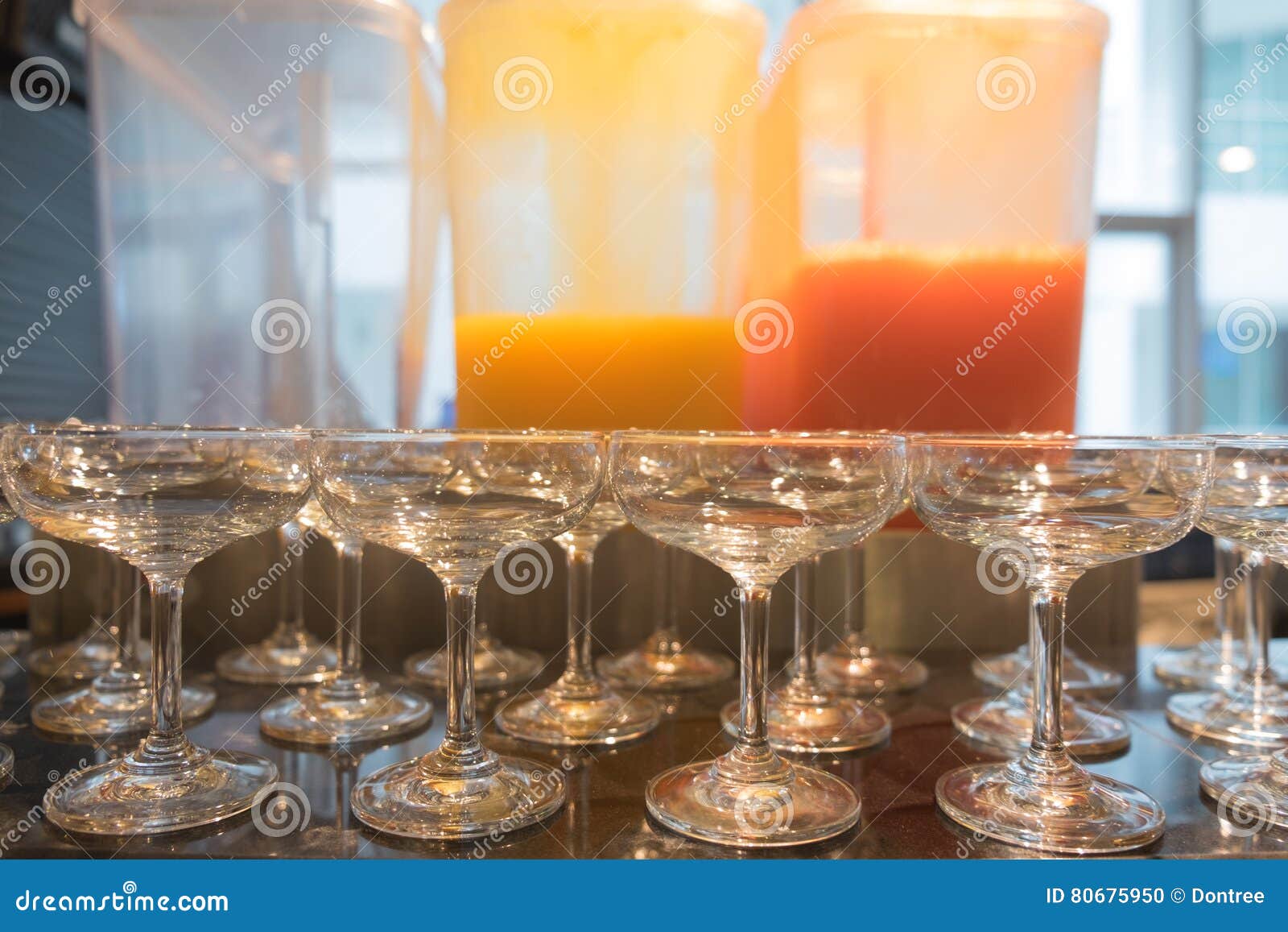 Juice buffet in restaurant stock photo. Image of container - 80675950
