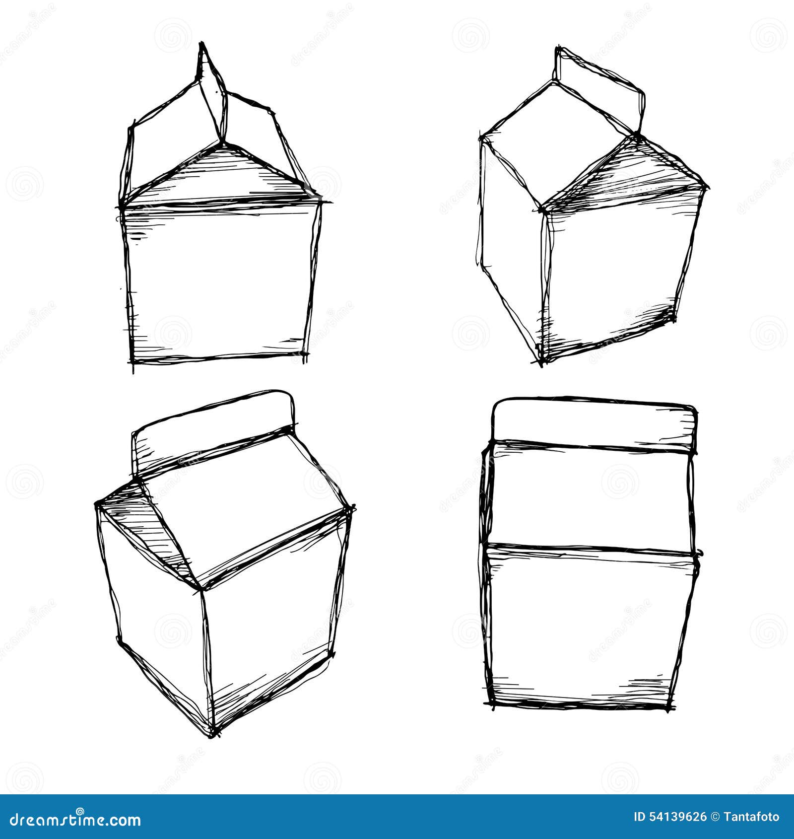 Juice Carton Package Sketch Stock Vector - Illustration of brick ...