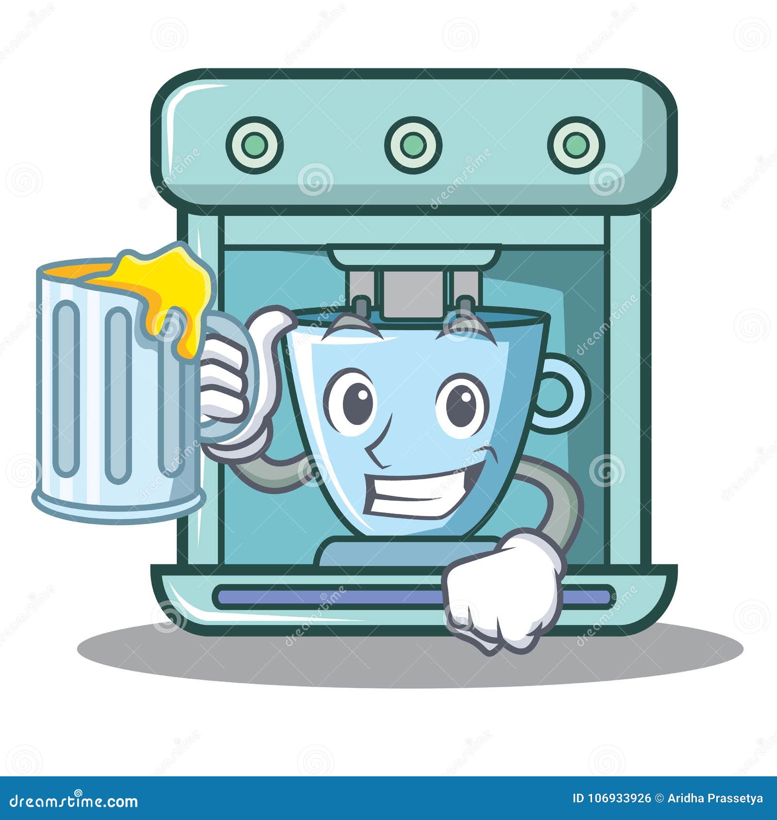 With Juice Coffee Maker Character Cartoon Stock Vector - Illustration ...