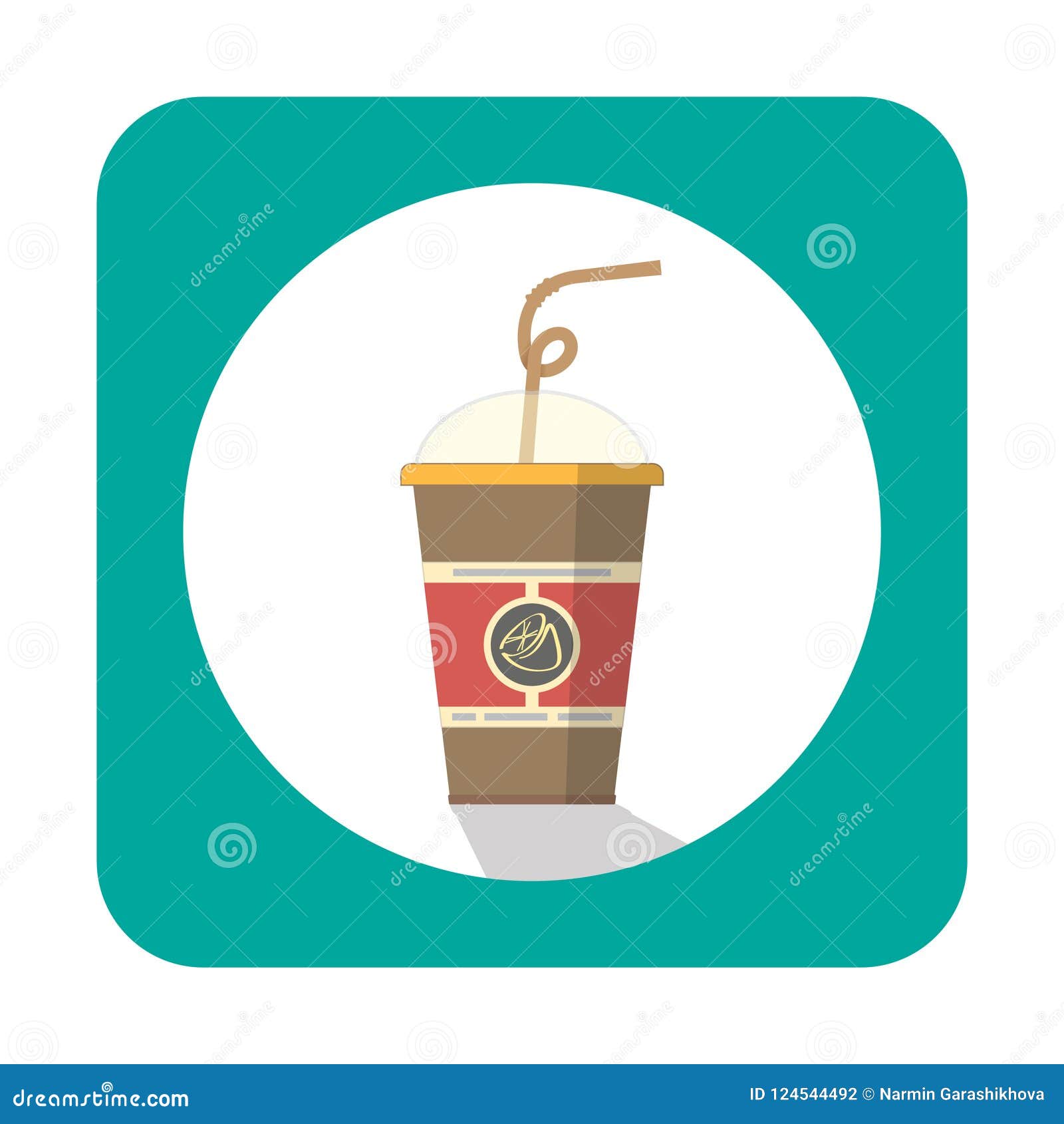 Juice cup icon. stock illustration. Illustration of disposable - 124544492