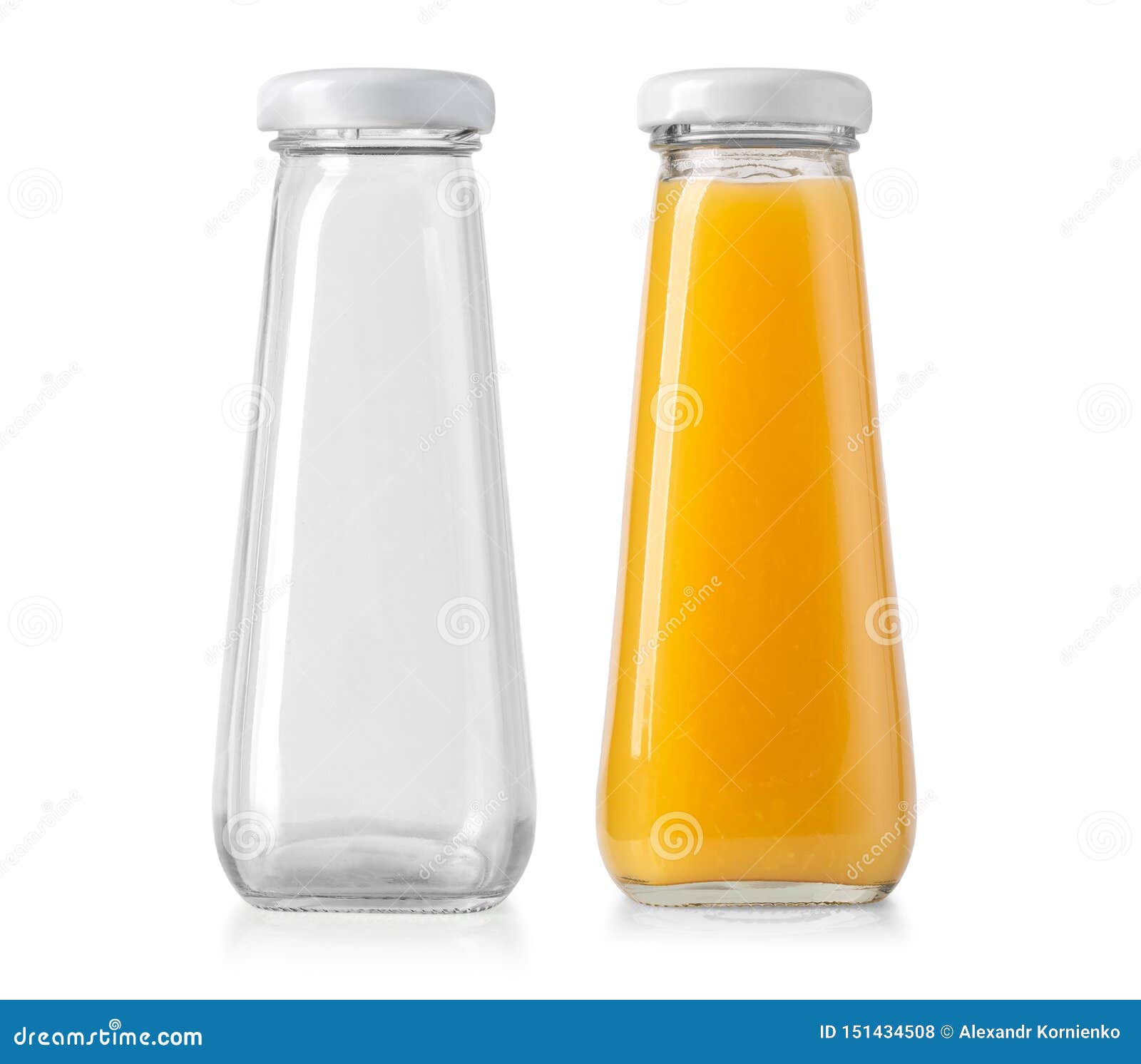 Juice and empty bottles stock photo. Image of full, bottle - 151434508