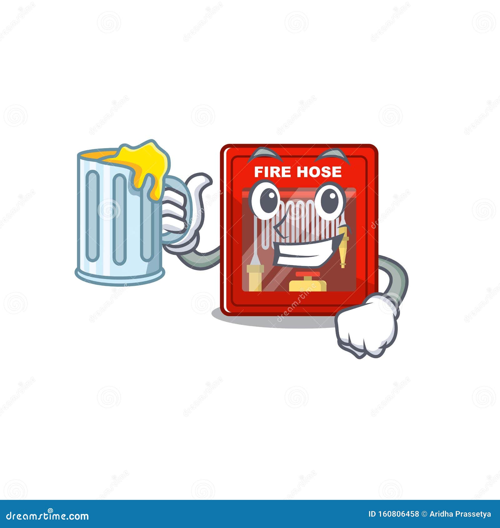 With Juice Fire Hose Cabinet with Cartoon Shape Stock Vector ...