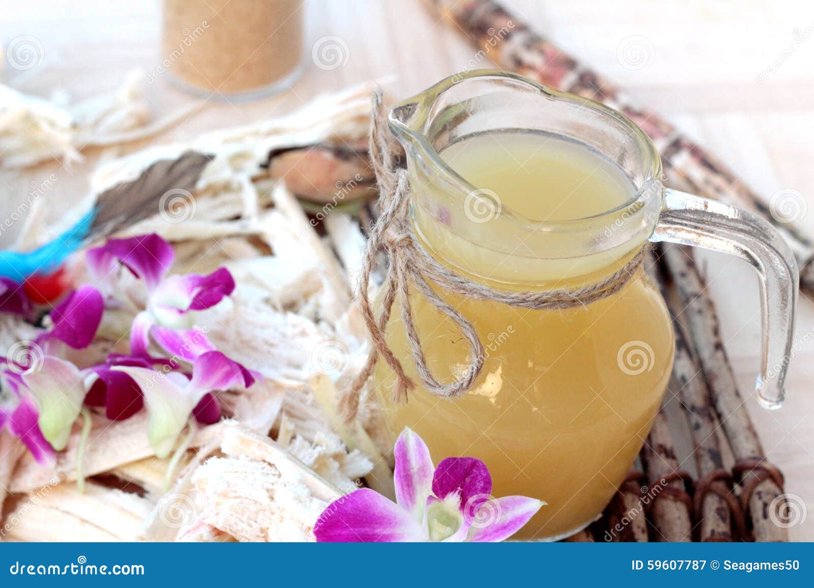 Juice of Fresh Sugar Cane for Drinks and Sugar. Stock Image - Image of ...