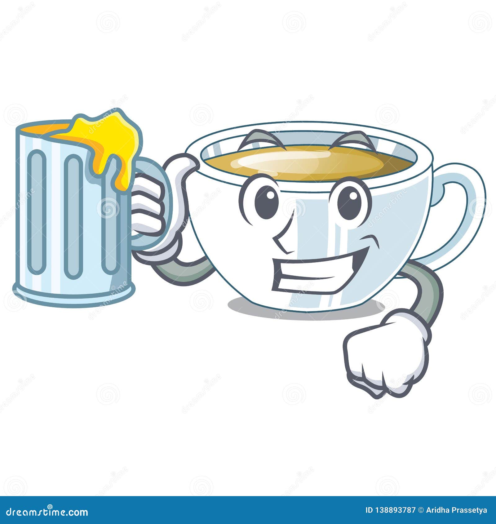 With Juice Ginger Tea in the Cartoon Shape Stock Vector - Illustration ...