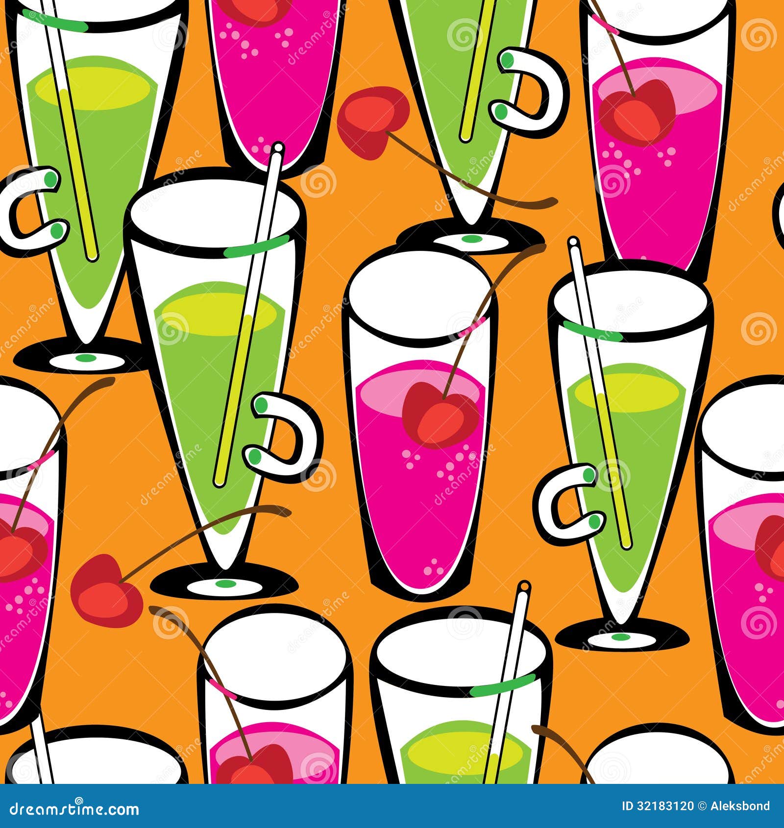 Juice in Glass Seamless Pattern Stock Vector - Illustration of ...