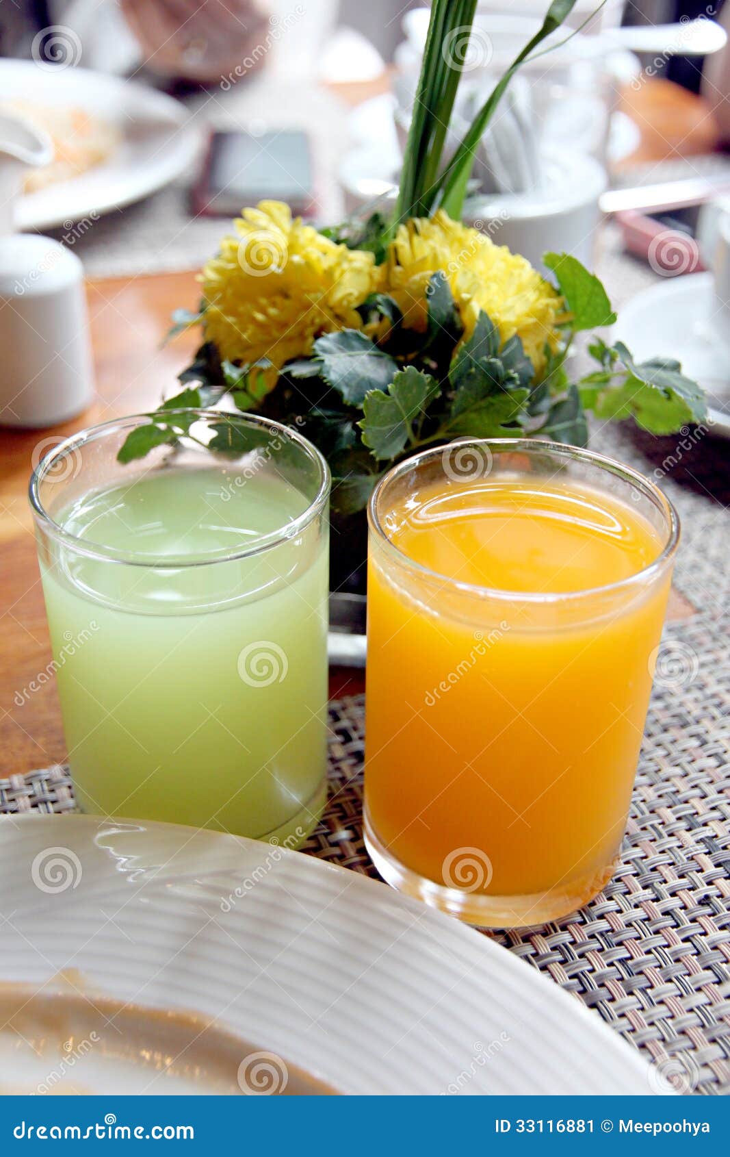 Juice in Glass on the Table. Stock Image - Image of vegetable, food ...