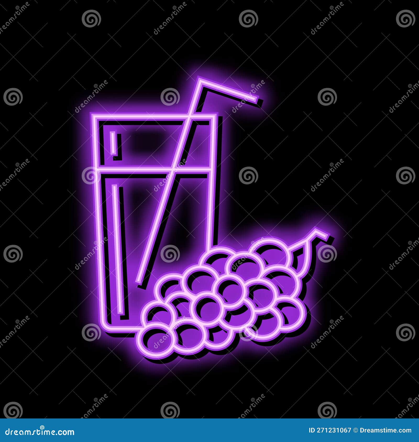 Juice Grape Neon Glow Icon Illustration Stock Vector - Illustration of ...