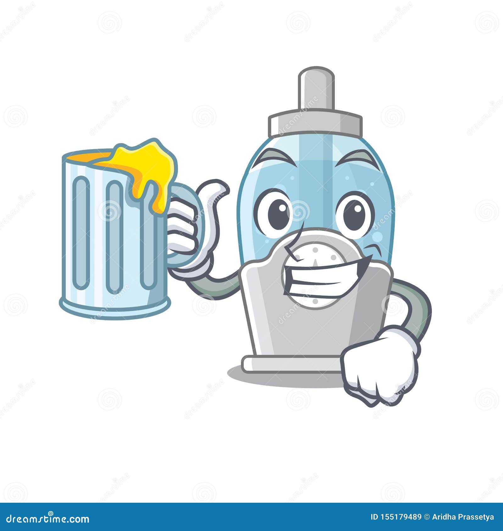With Juice Humidifier Clings To the Character Wall Stock Vector ...