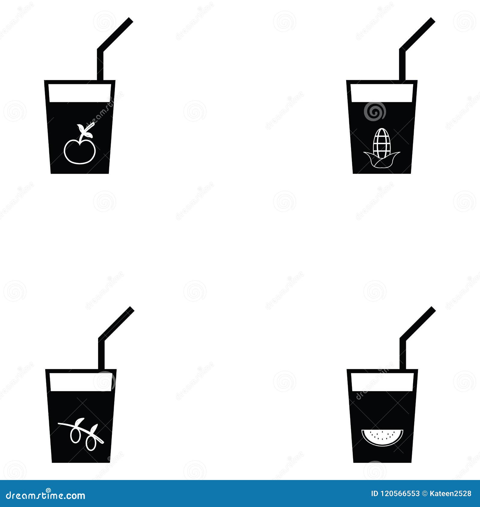 Juice icon set stock vector. Illustration of sweet, vitamin - 120566553