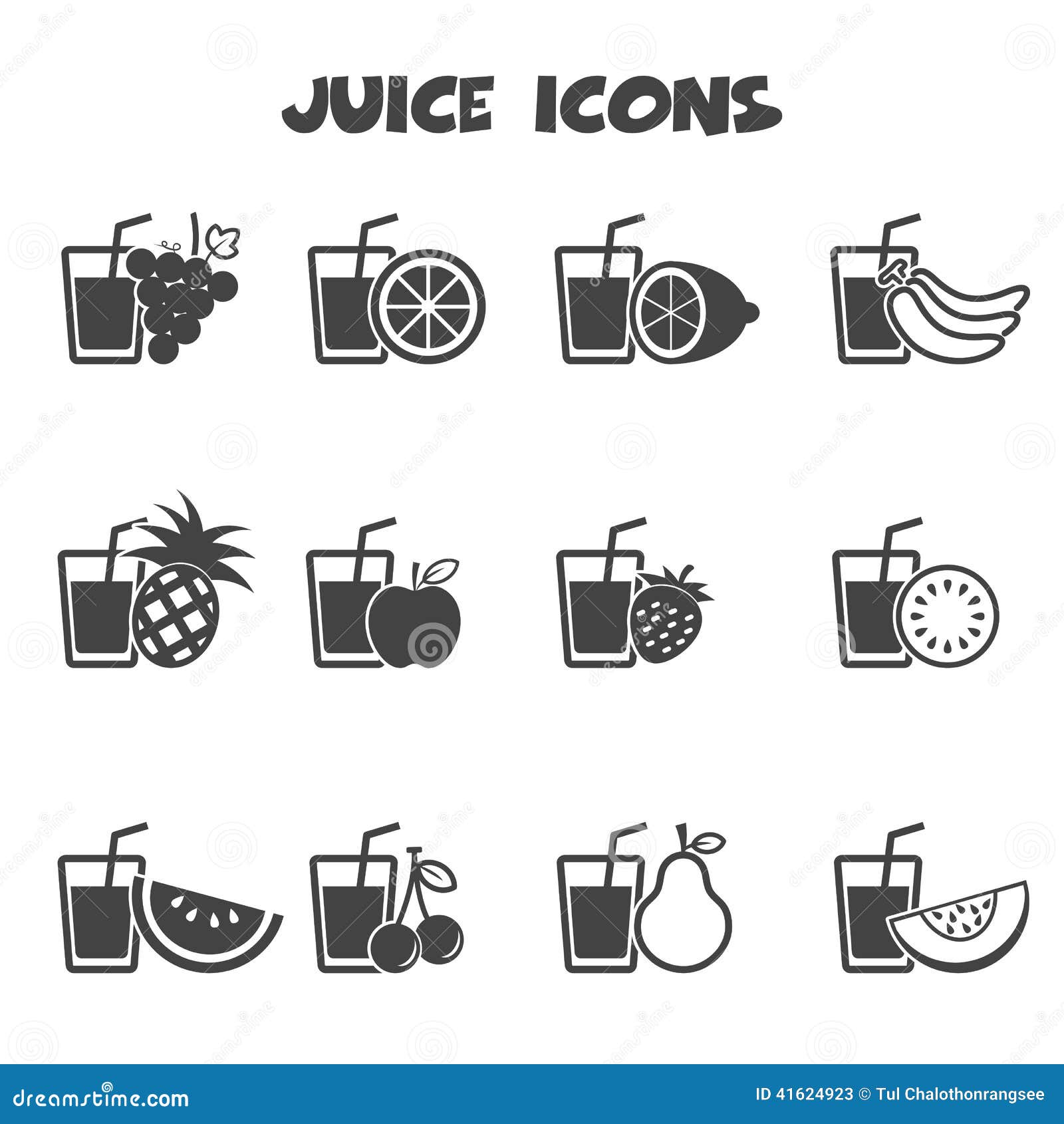 Juice icons stock vector. Illustration of kiwi, lemon - 41624923