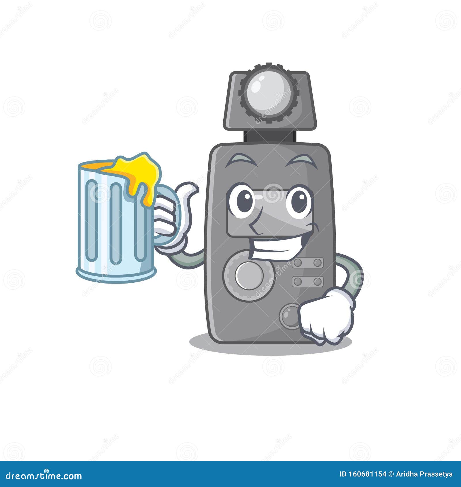 With Juice Light Meter on the Cartoon Table Stock Vector - Illustration ...