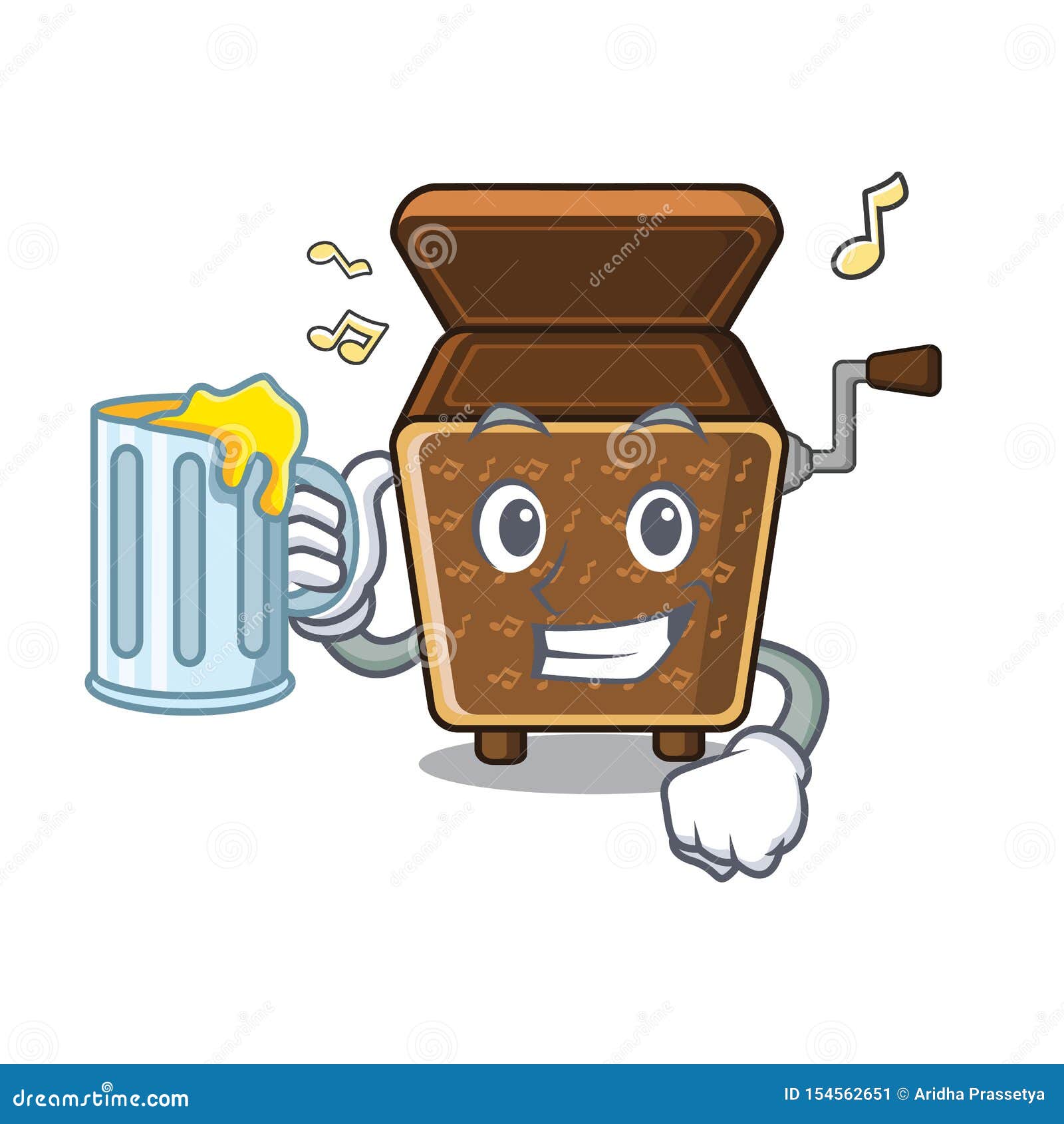 With Juice Music Box in the Mascot Shape Stock Vector - Illustration of ...