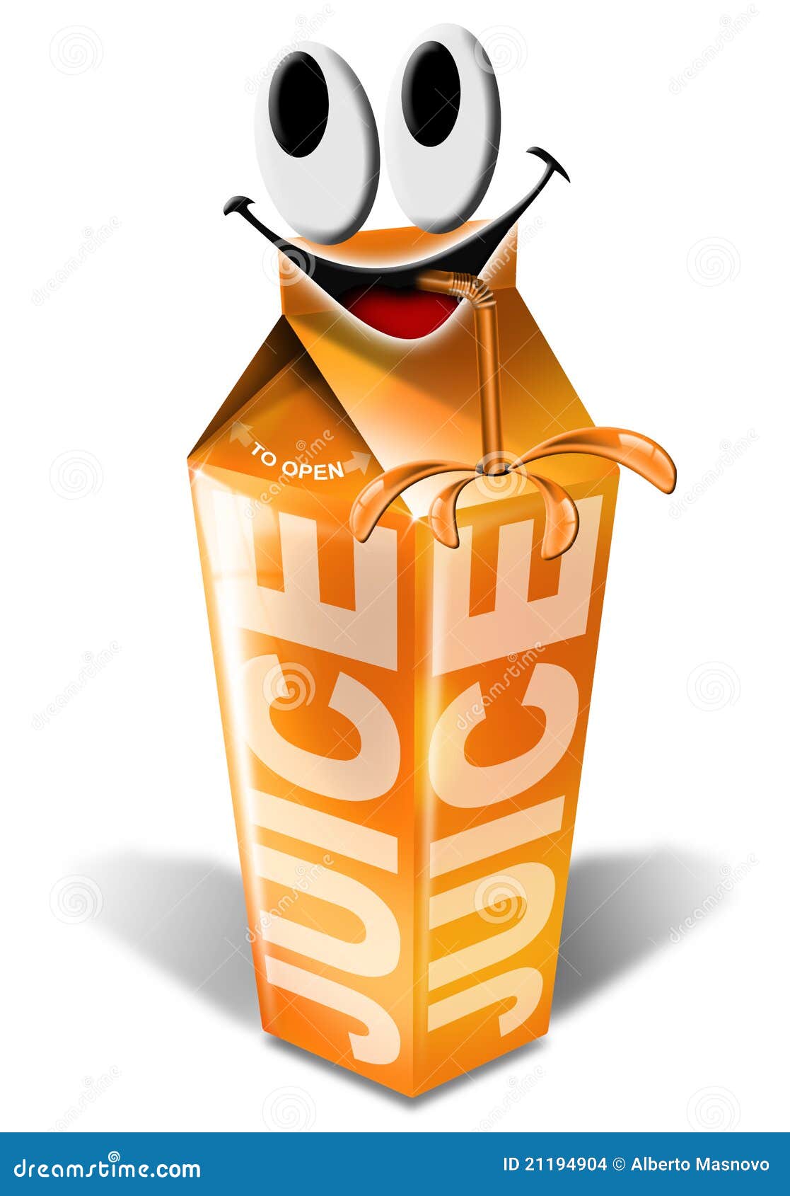 Juice Packaging Cartoon Smile Stock Illustration - Illustration of ...