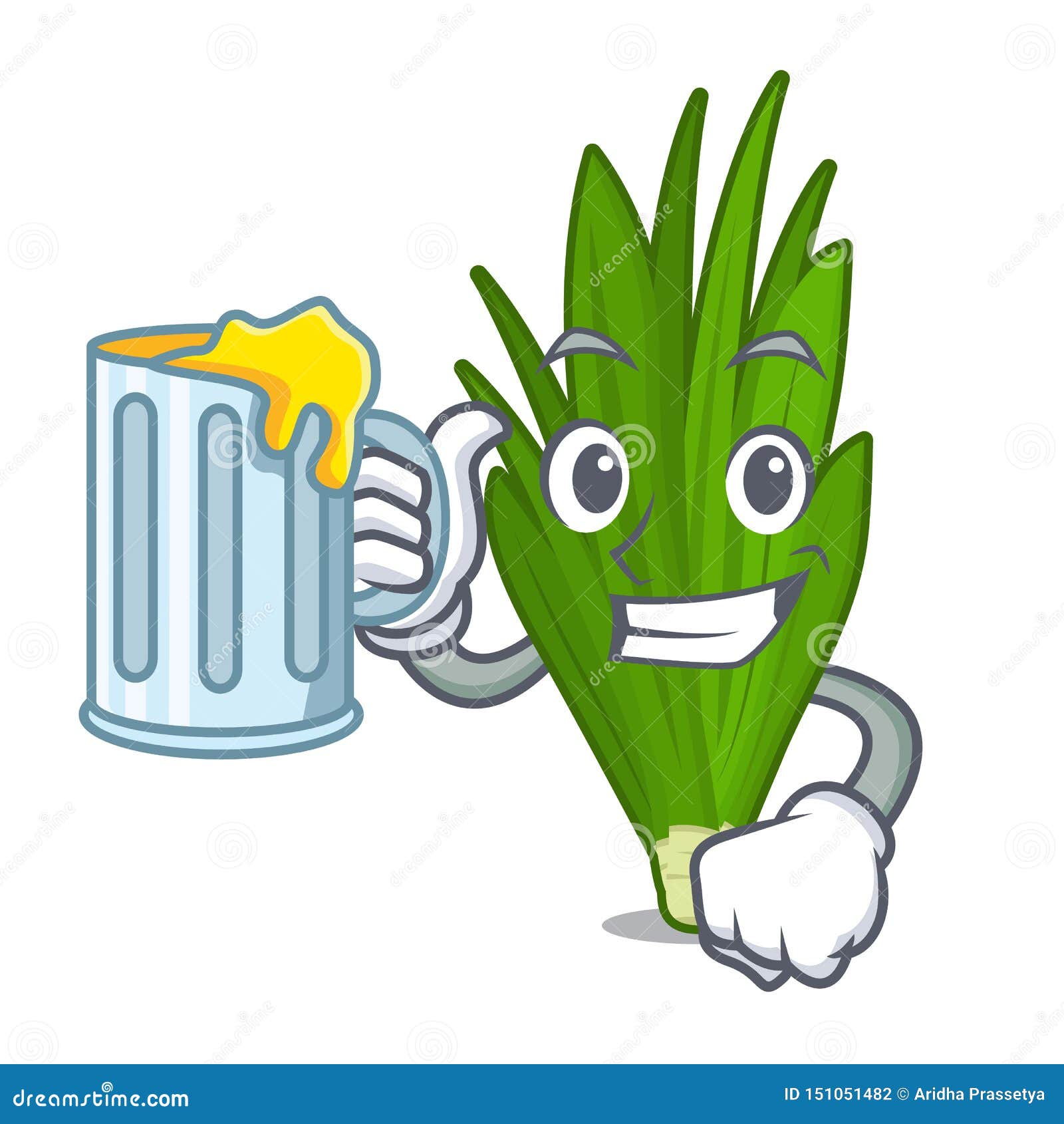 With Juice Pandan Leaves in the Cartoon Shape Stock Vector ...