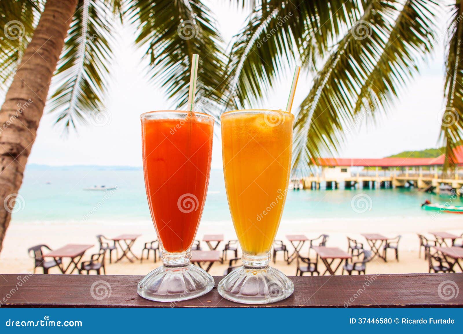 Juice on paradise beach stock photo. Image of balcony - 37446580