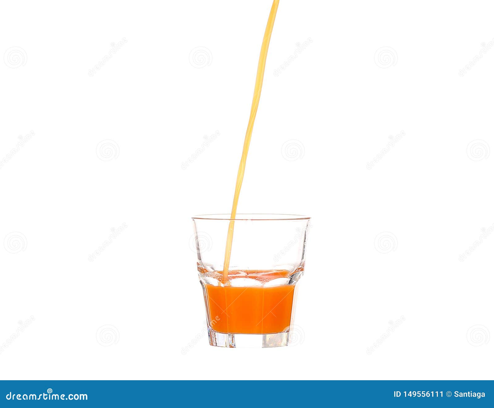 Juice Pouring into Glass Isolated on White Stock Image - Image of drink ...
