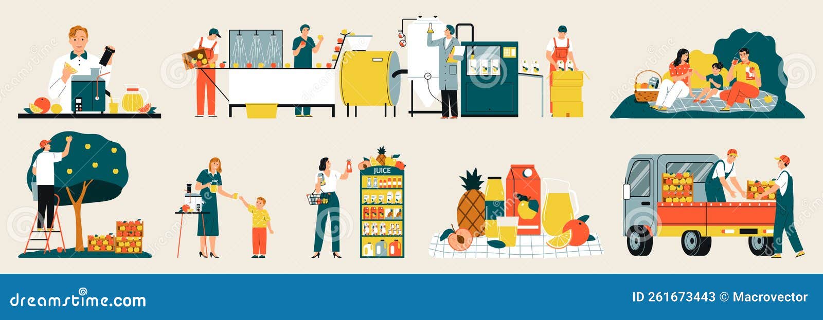 Juice Production Process Stages, Factory Producing Apple Juice From ...