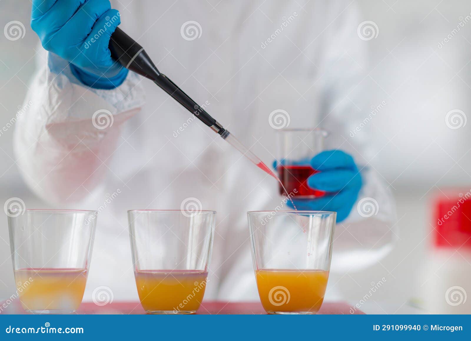 Juice Quality Control Inspection in Lab Stock Photo - Image of samples ...