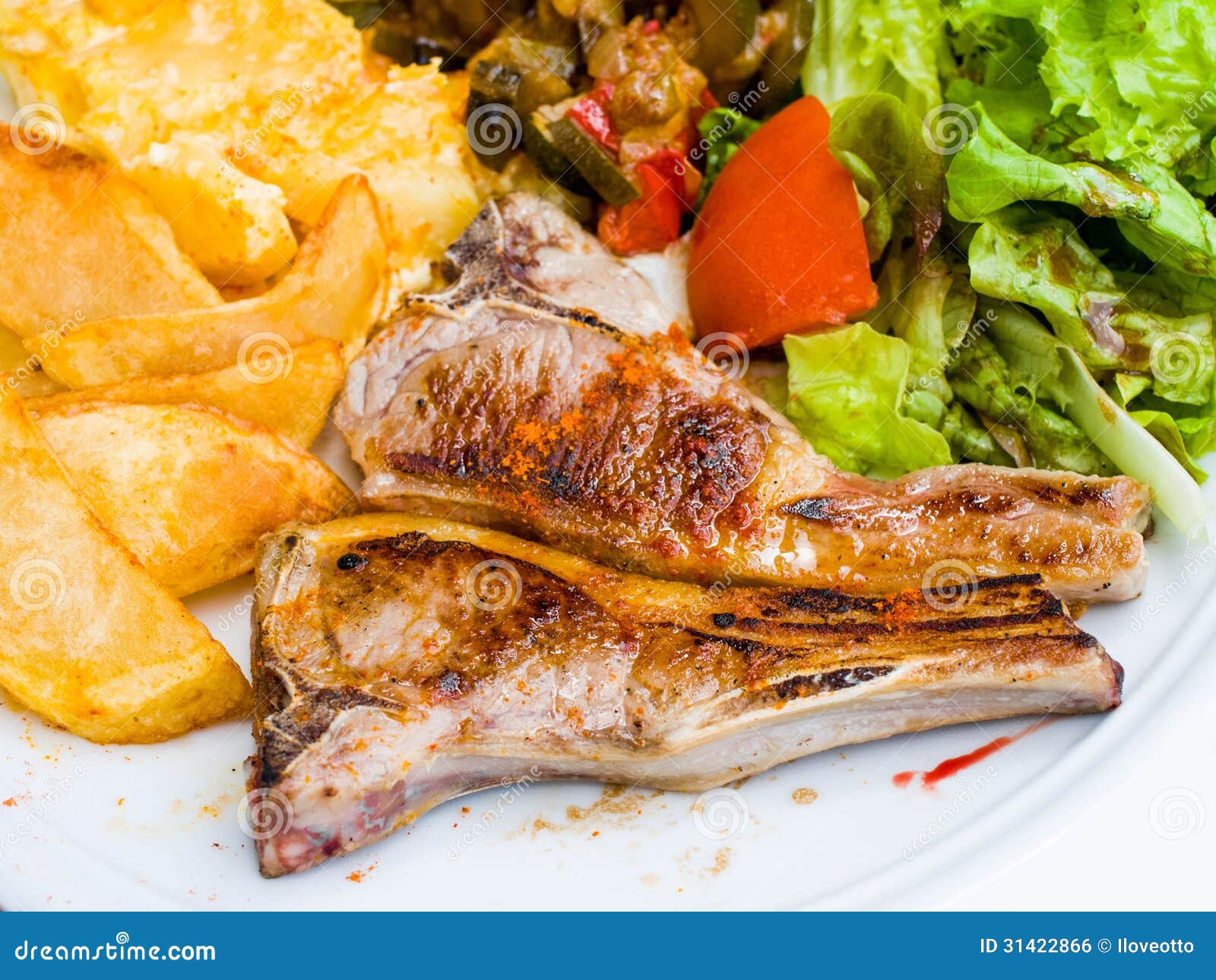 Juice roasted lamb chops stock photo. Image of herb, roast - 31422866