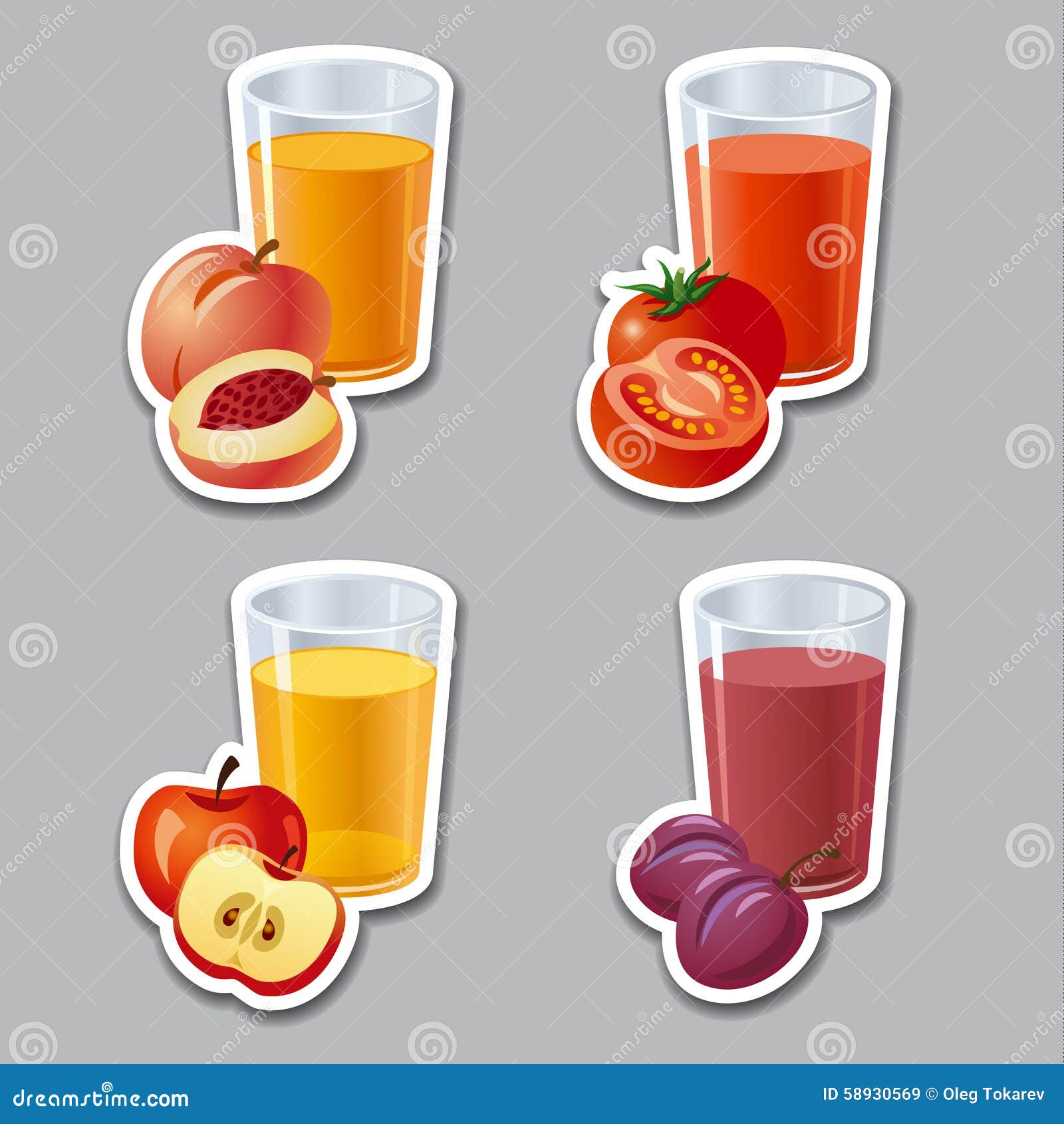 Juice stickers stock illustration. Illustration of freshness - 58930569