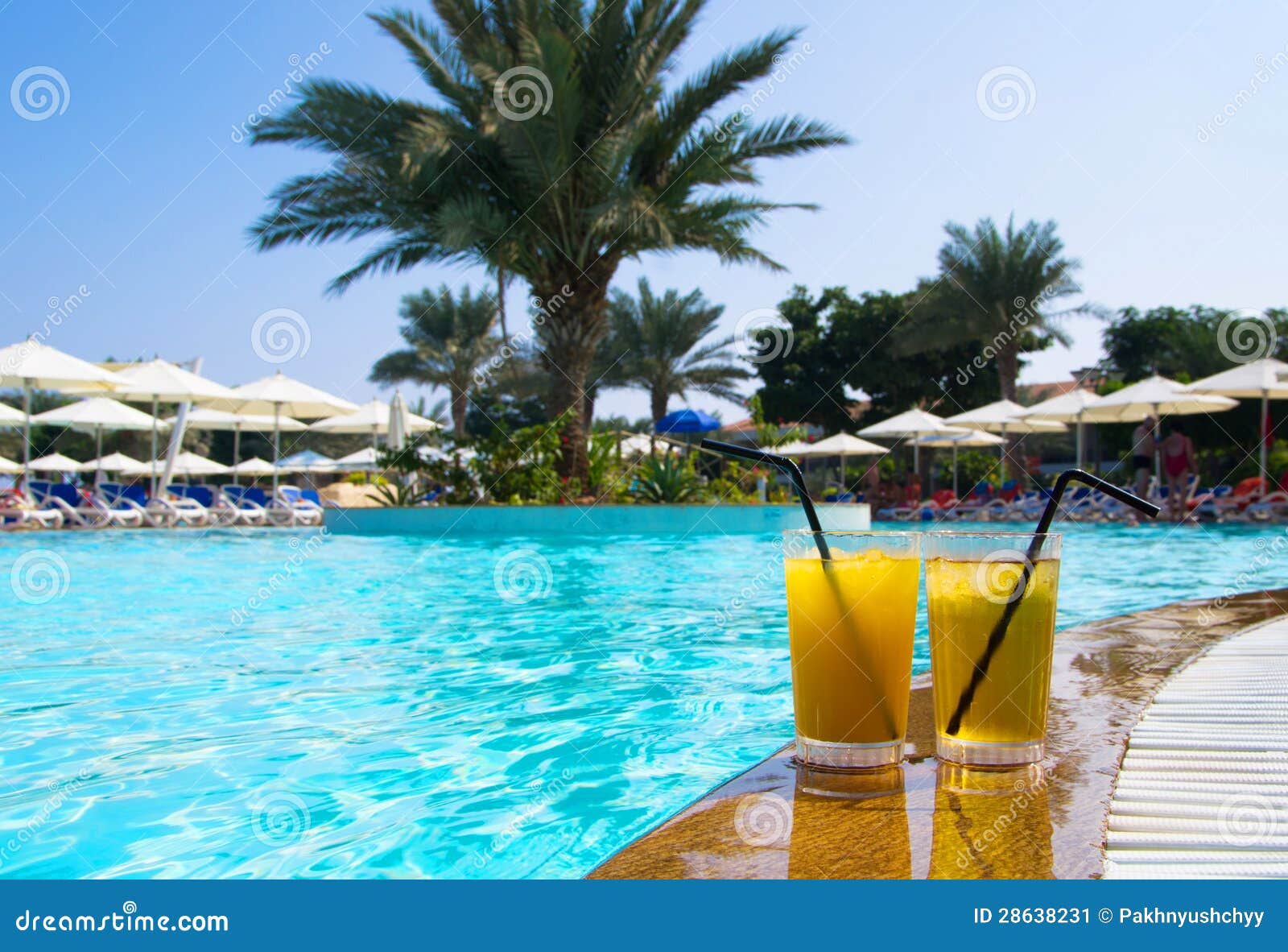 Juice with swimming pool stock image. Image of drink - 28638231