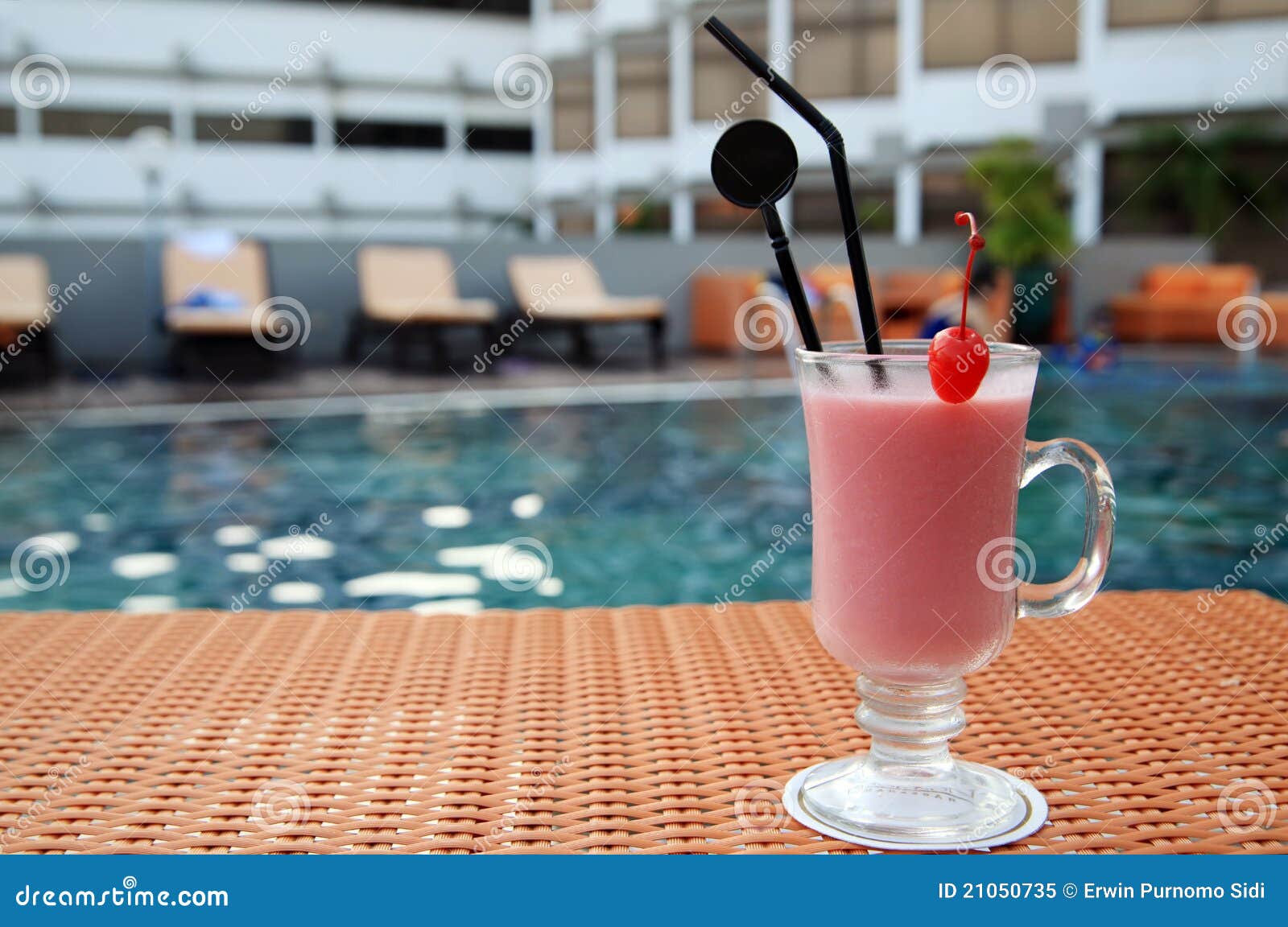 Juice at Swimming Pool Outdoor Stock Image - Image of close, water ...