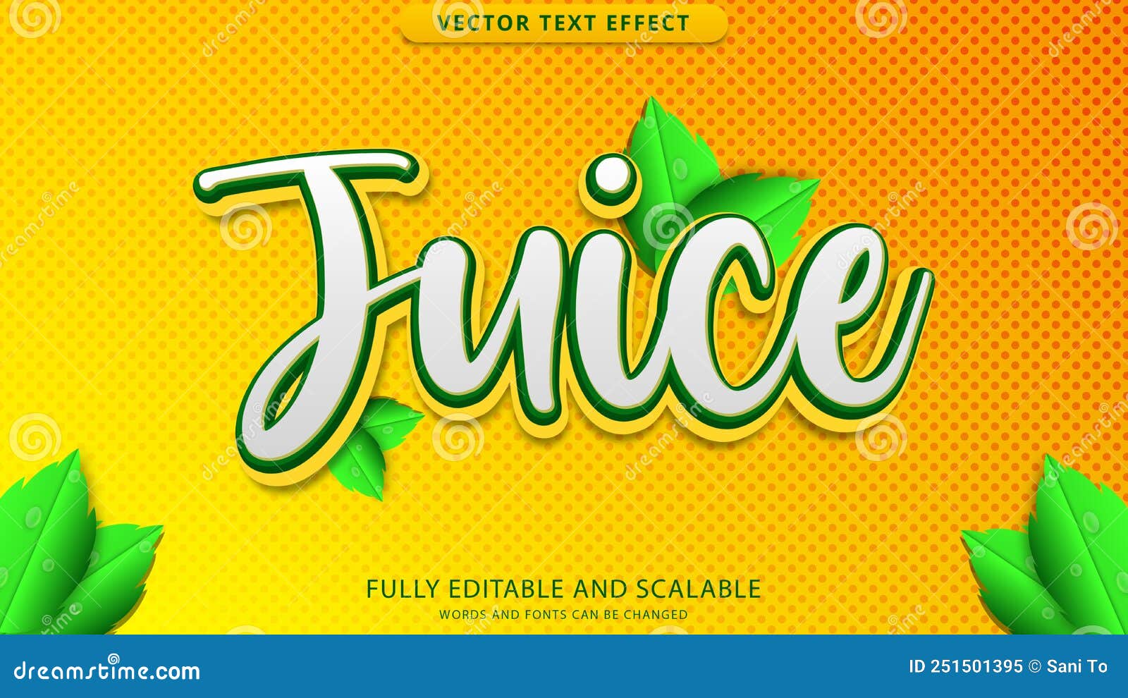Juice Text Effect Editable Eps File Stock Vector - Illustration of font ...