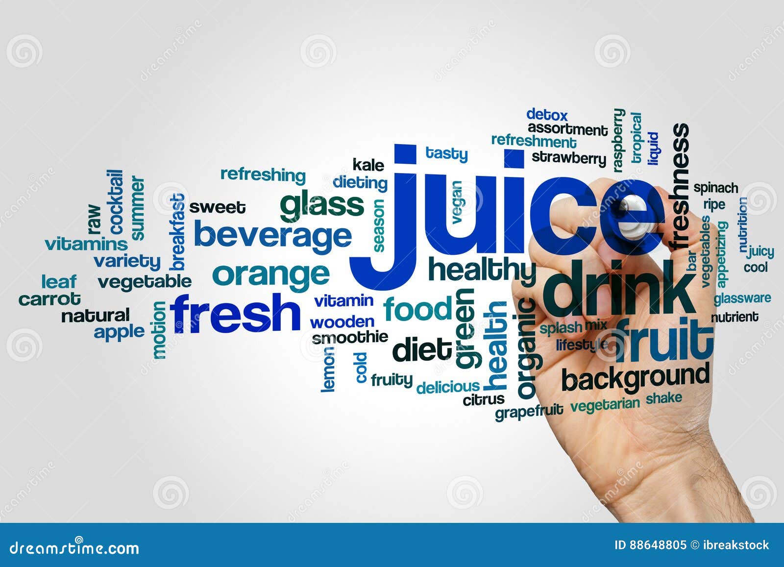 Juice word cloud stock illustration. Illustration of background - 88648805
