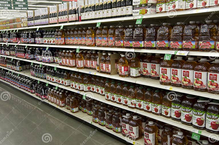 Juices in grocery store editorial photo. Image of juice - 38032426