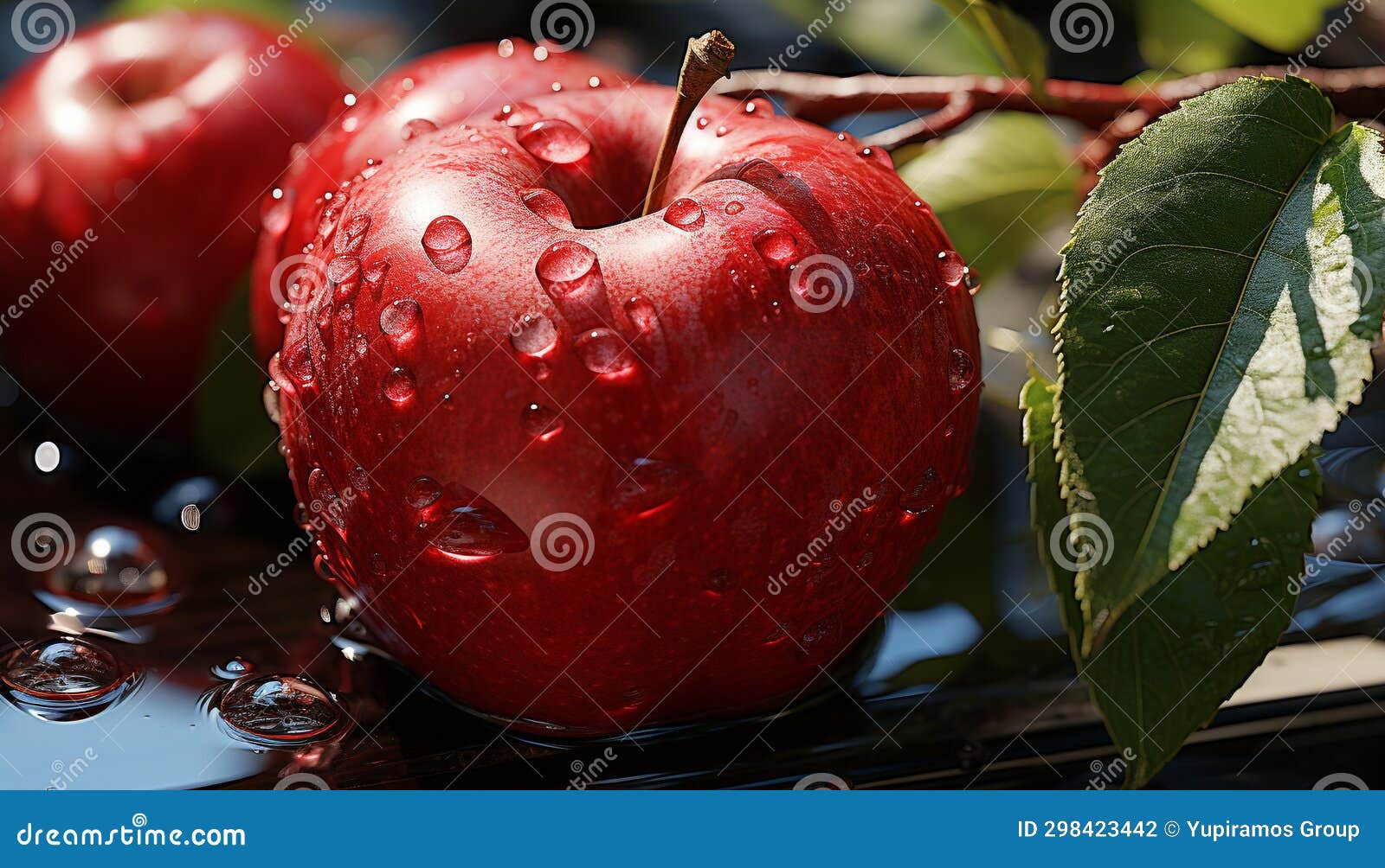 Juicy Apple Drop Reflects Freshness and Beauty in Nature Generative AI ...