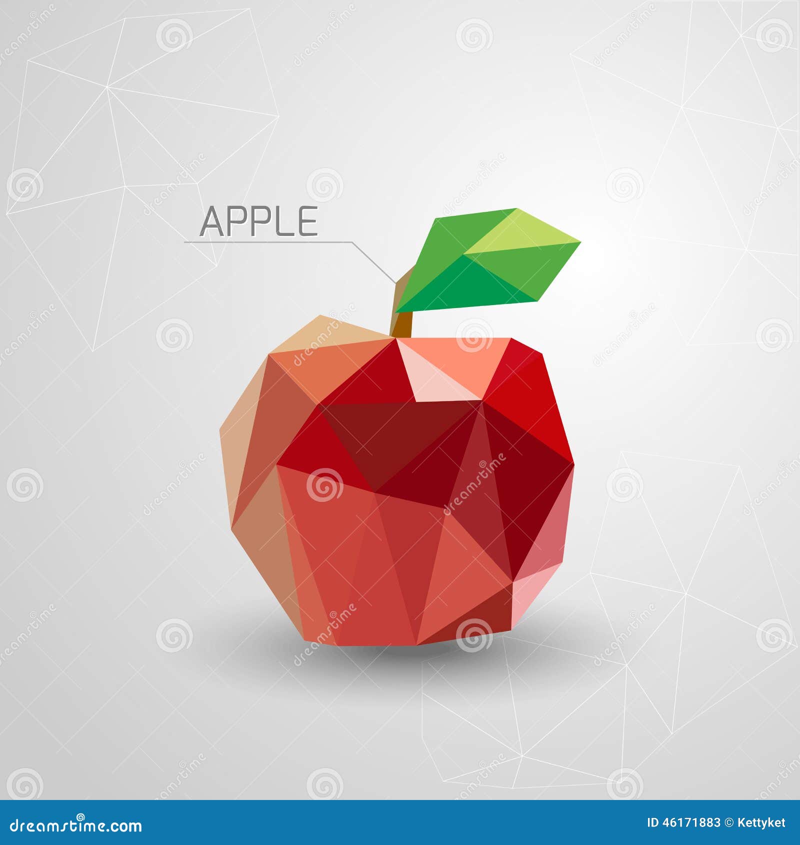 Juicy Apple Polygon . Vector Stock Vector - Illustration of design ...